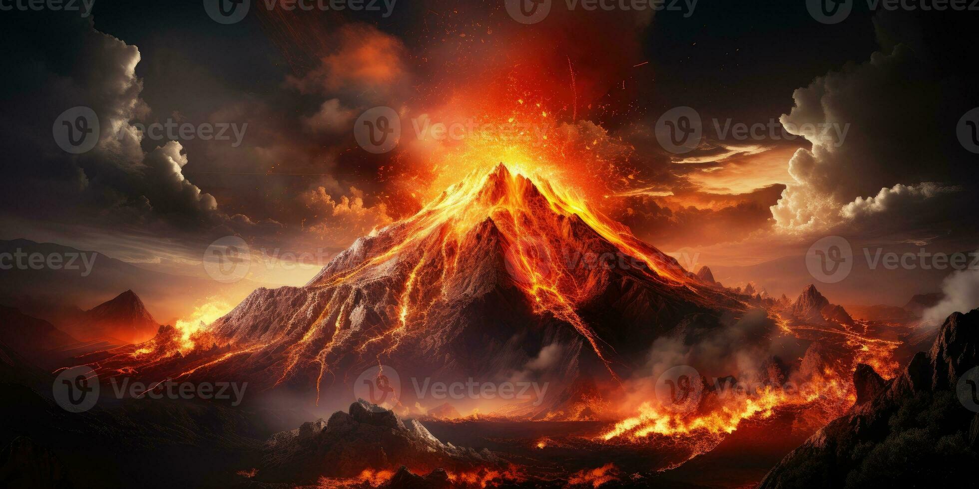 natural disaster Volcanic eruption. Generative AI 30325151 Stock Photo ...
