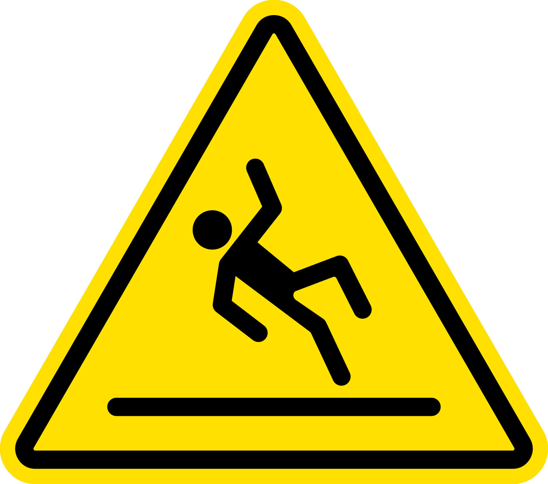 Slippery, Wet Floor Sign, Triangle With Yellow Background, For Print, Plot, Cut. 30329312 Vector ...