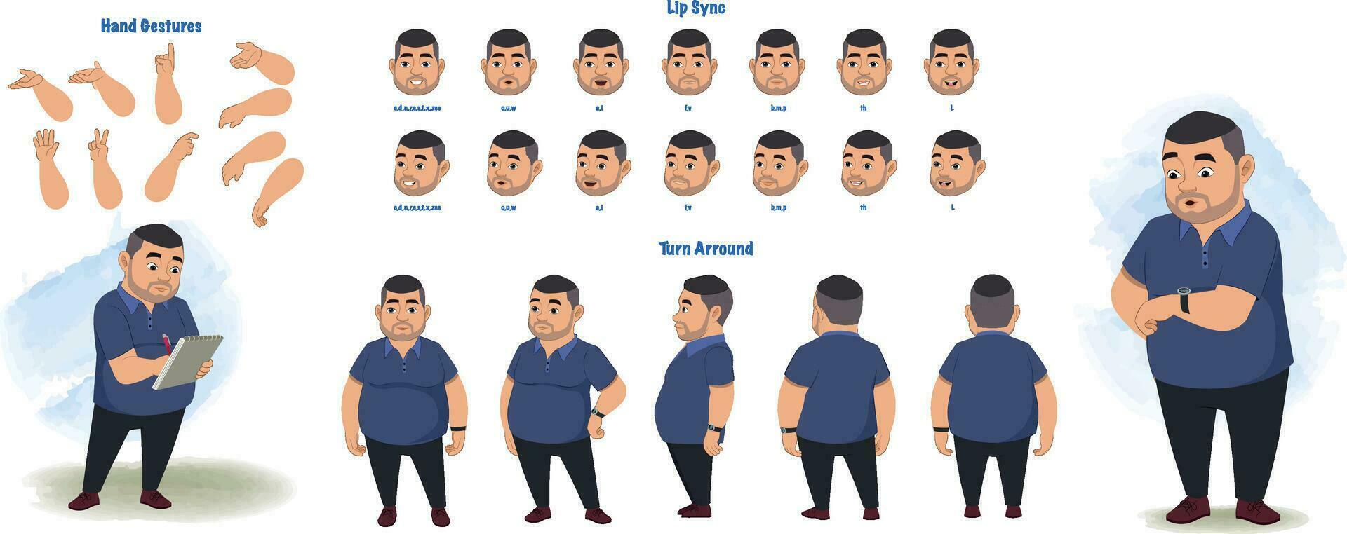 A Male Trainer Pt Teacher Model Sheet Teacher Creation Set Trainer Turnaround Sheet Hand