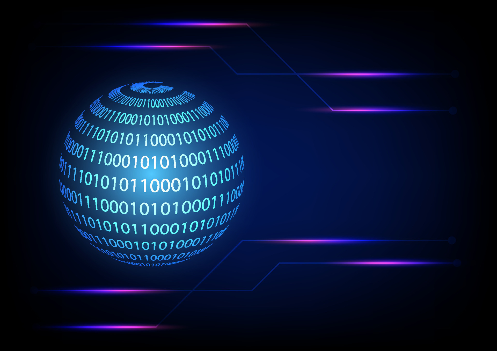 Cyber crime concept. Globe with binary code and security payment information. Digital earth with ...