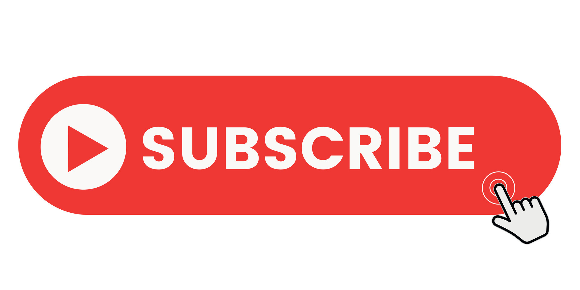 Subscribe Button With Like Icon And Notification Bell Alarm Symbol Mouse Cursor Click Icon