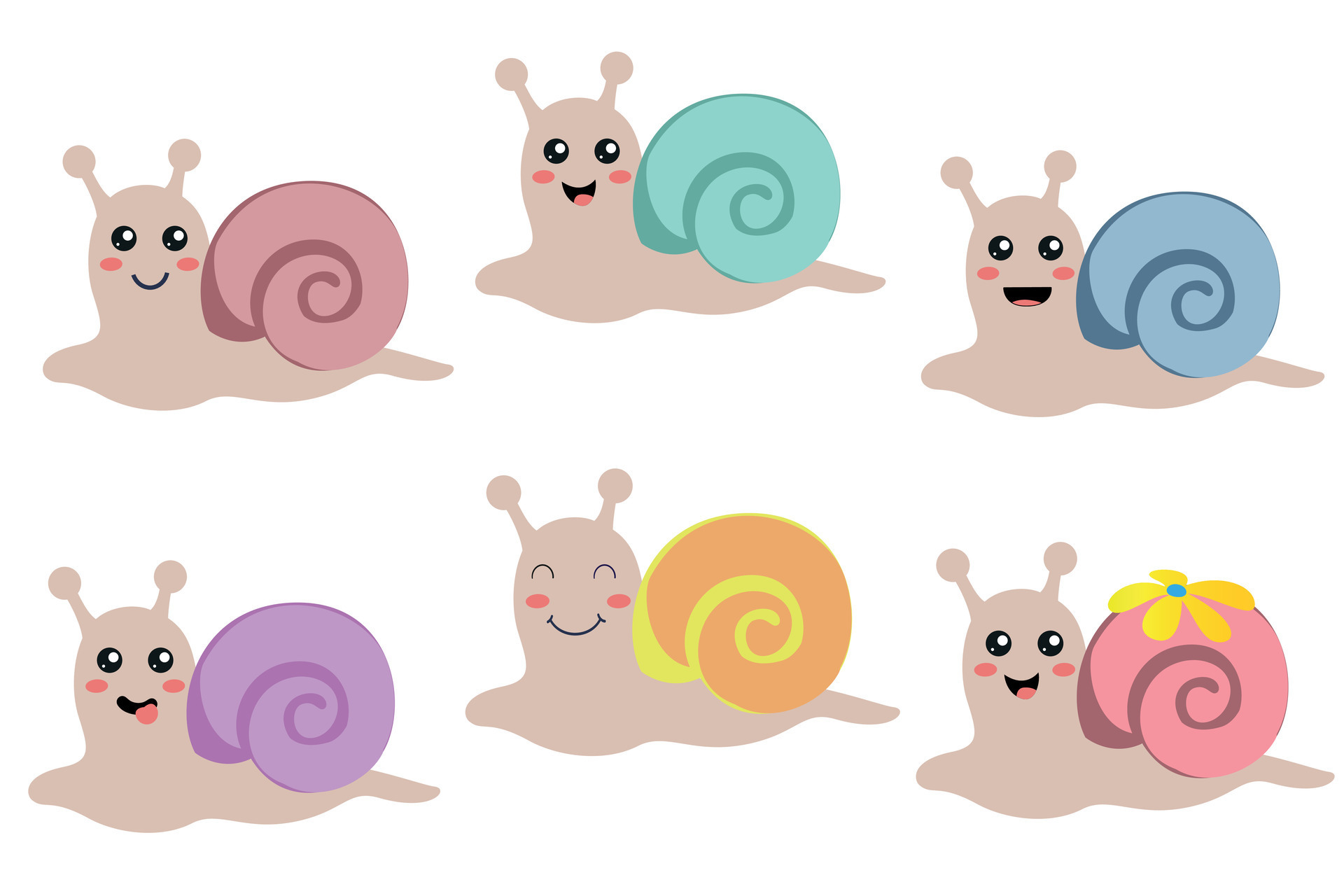Cute cartoon snail. Character snail. Cute vector illustration snail ...