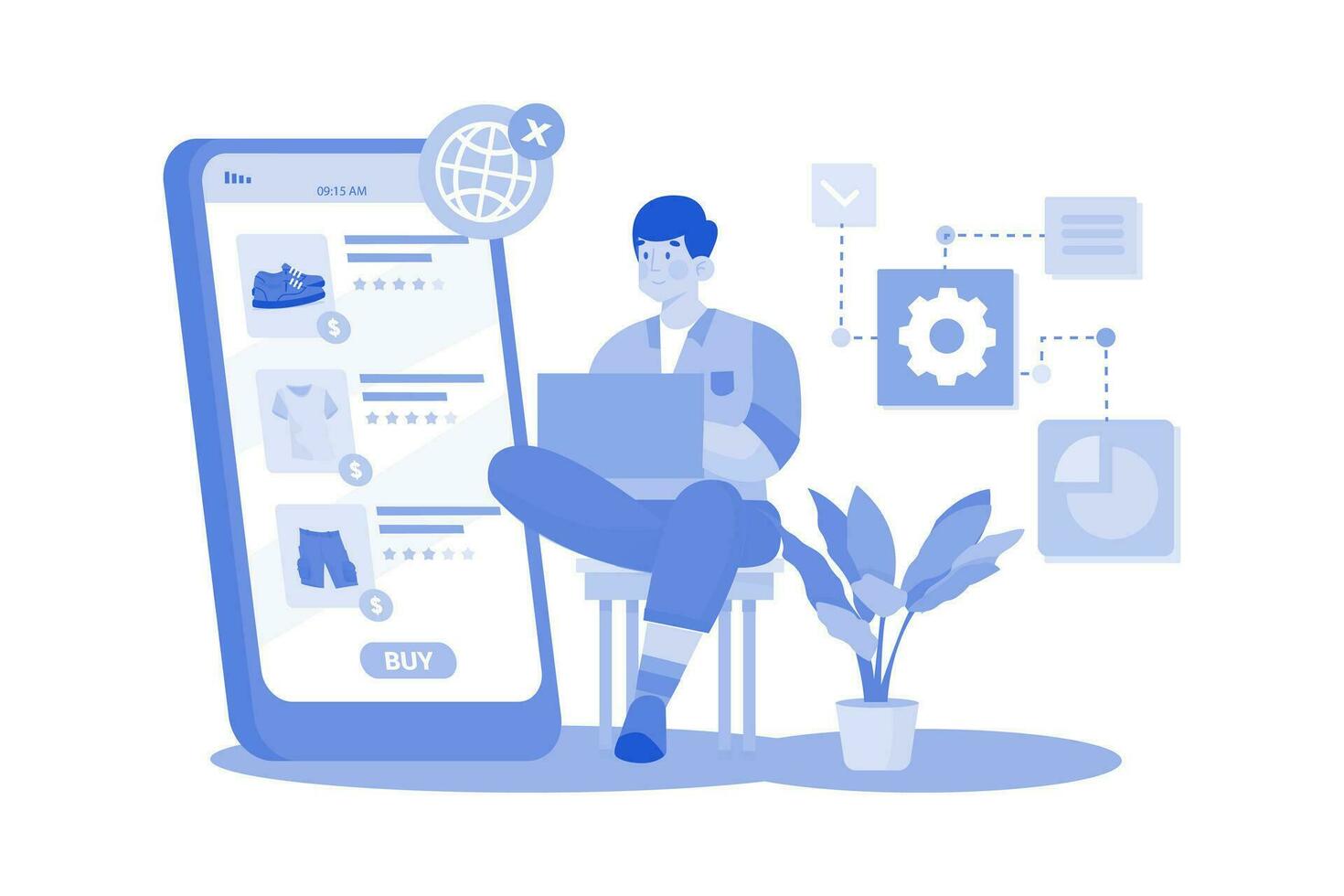 Mobile app developer optimizing app store listings. 30333968 Vector Art ... Mobile app developer optimizing app store listings. 30333968 Vector Art ...