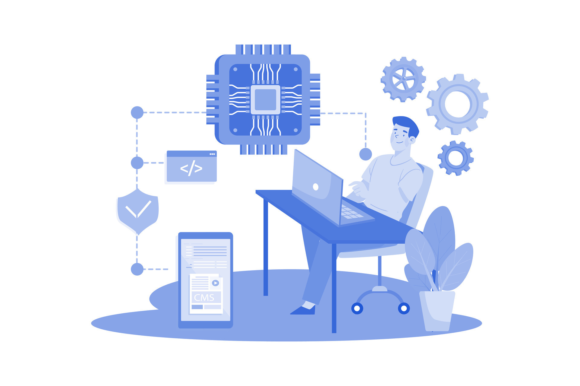 Researchers develop advanced AI algorithms. 30334125 Vector Art at Vecteezy