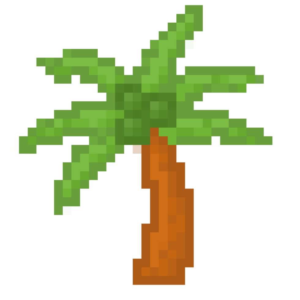 noix de coco arbre pixel art 30347854 PNG