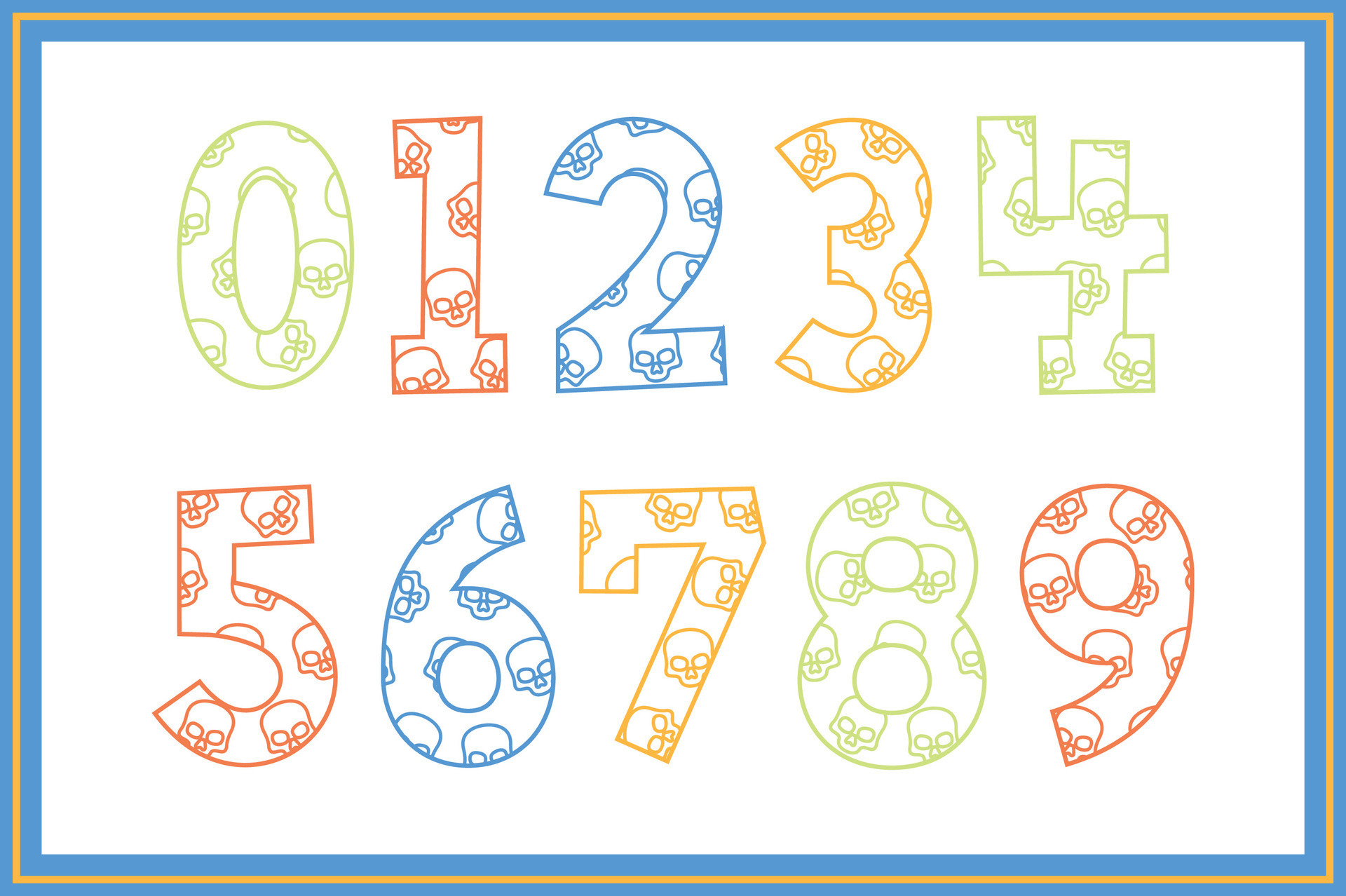 Versatile Collection of Skull Numbers for Various Uses 30348890 Vector ...