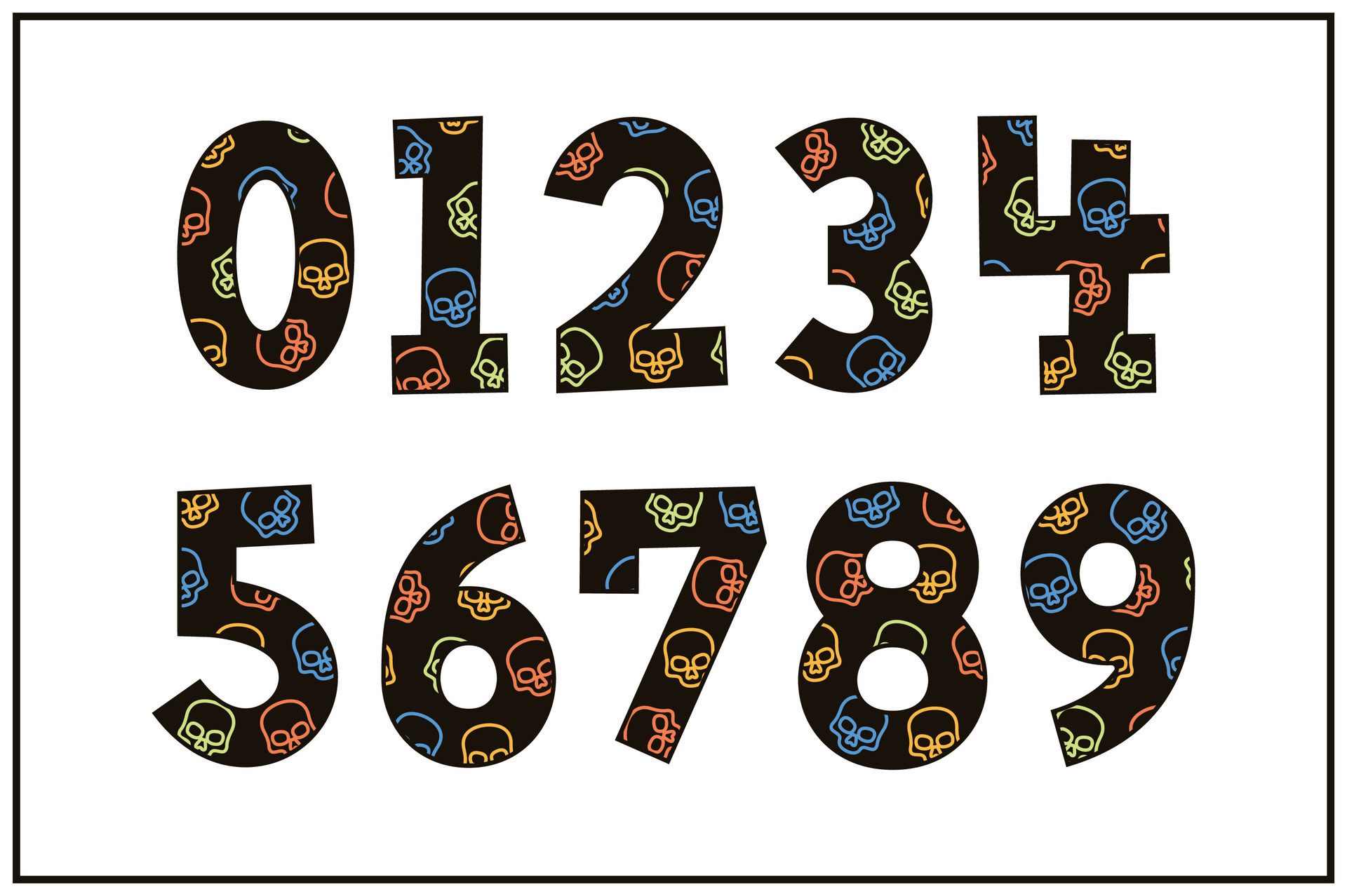 Versatile Collection of Skull Numbers for Various Uses 30348923 Vector ...