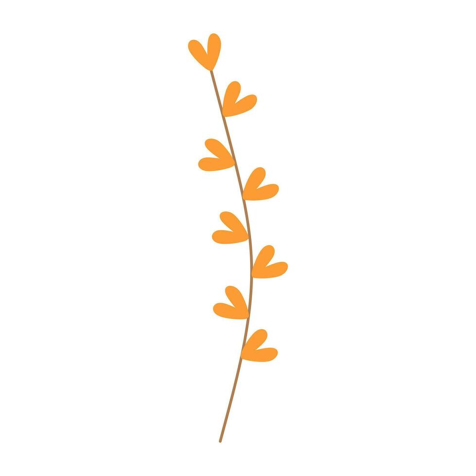 Decorative Boho Twig Abstract Geometric Element Botanical Symbol