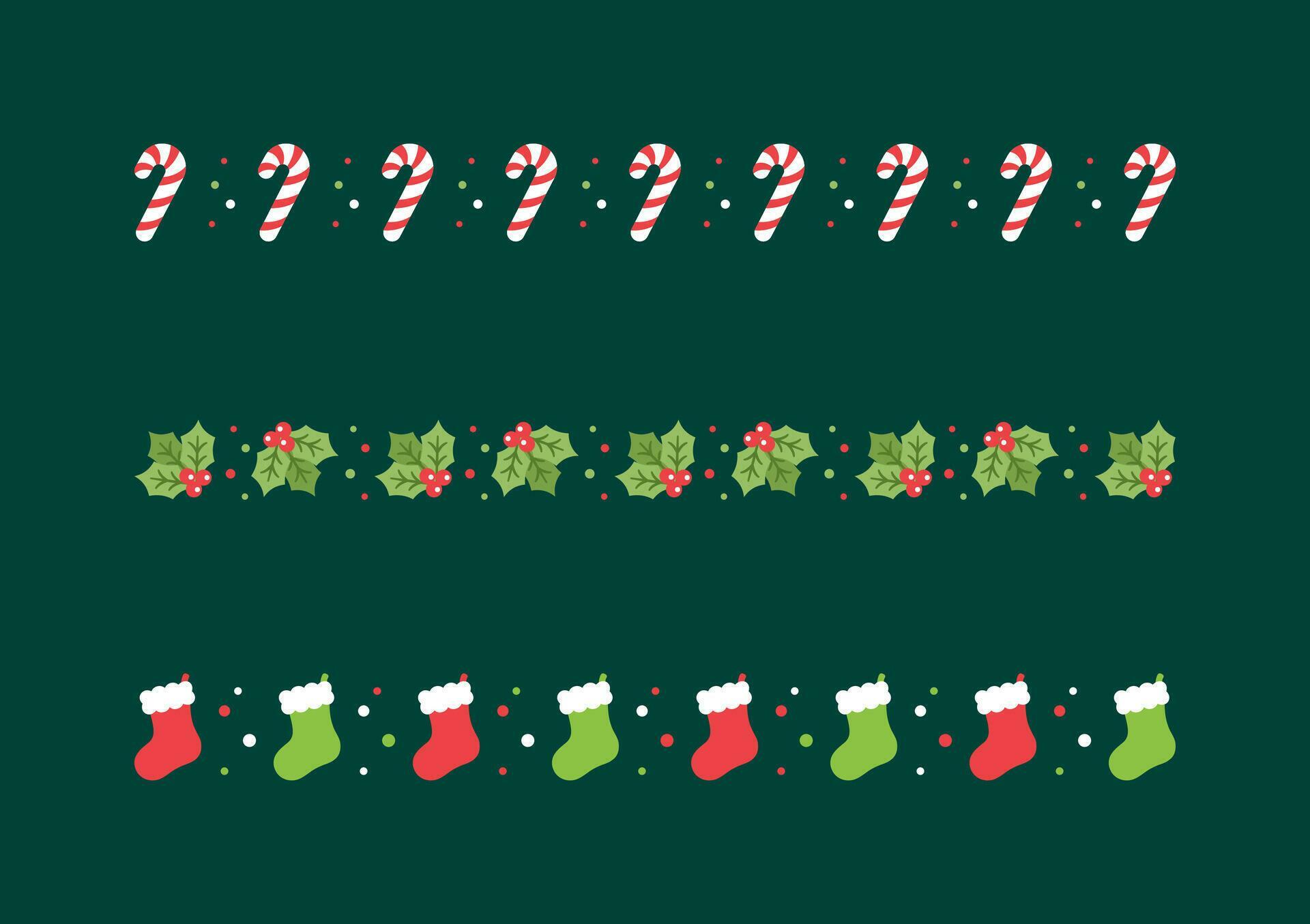 Christmas themed decorative border and text divider set, Christmas ...