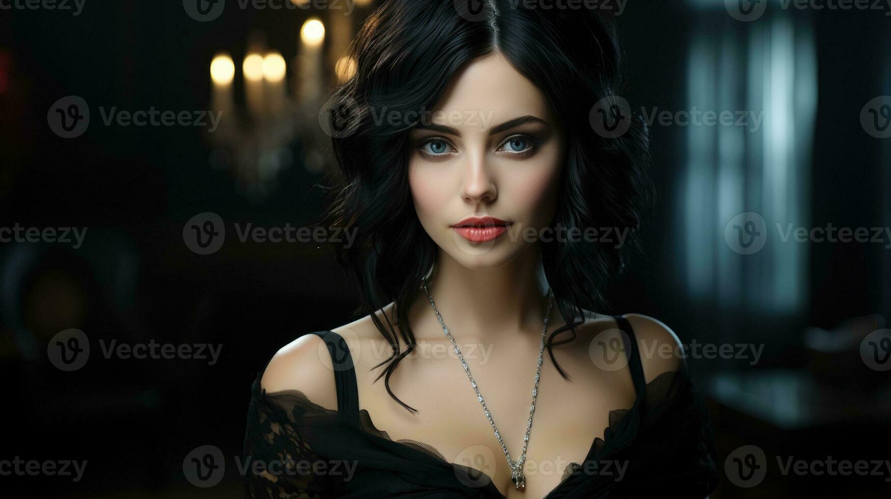 CakeCute girl with black hair and black clothes AI Generated 30351851 Stock Photo at Vecteezy