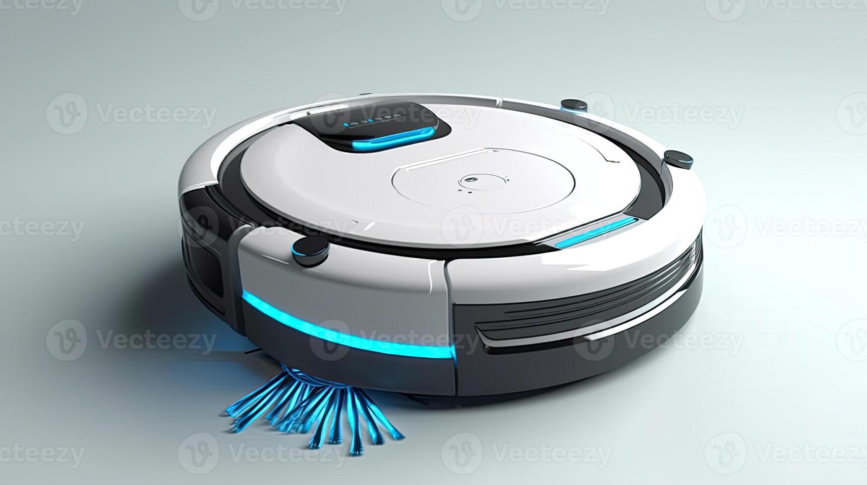 autónomo inteligente robot vacío limpiador aislado en blanco ...