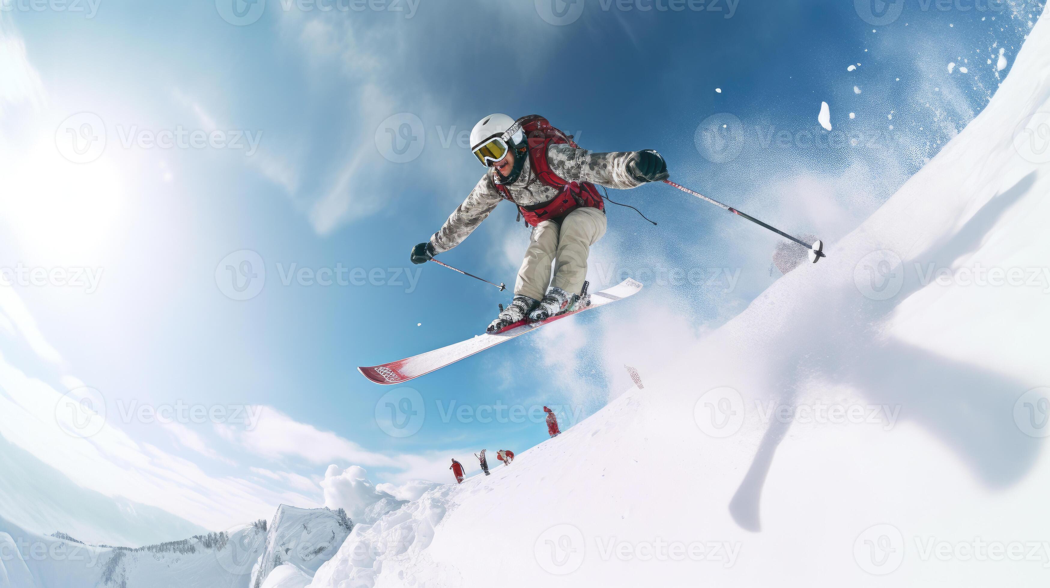 A Skier Skiing Jumping Skier Snowboarding Extreme Winter Sports a-skier-skiing-jumping-skier-snowboarding-extreme-winter-sports