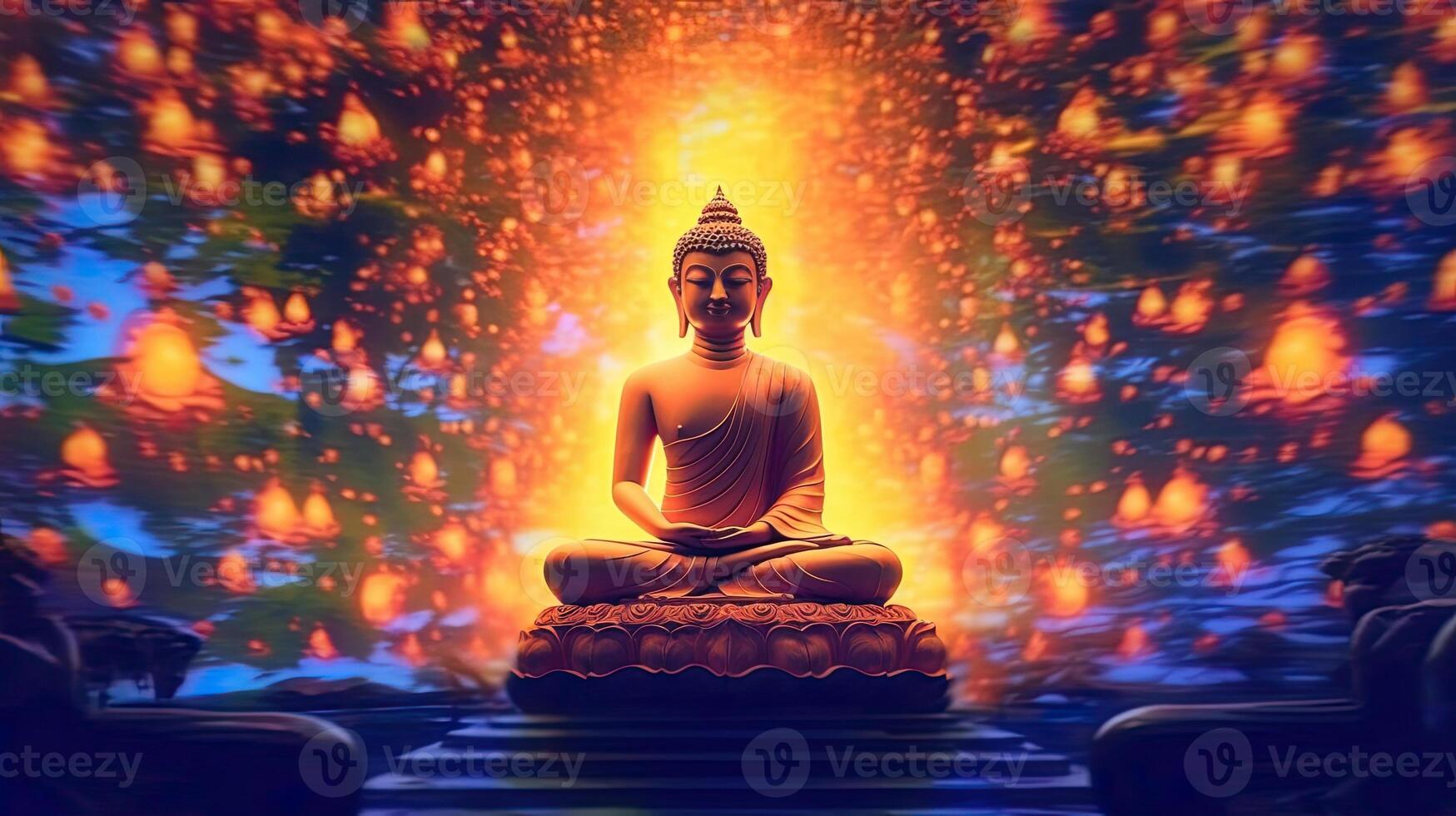 Buddha delivering teachings, Makha Bucha Day. Generative Ai 30402045 ... Buddha delivering teachings, Makha Bucha Day. Generative Ai 30402045 ...