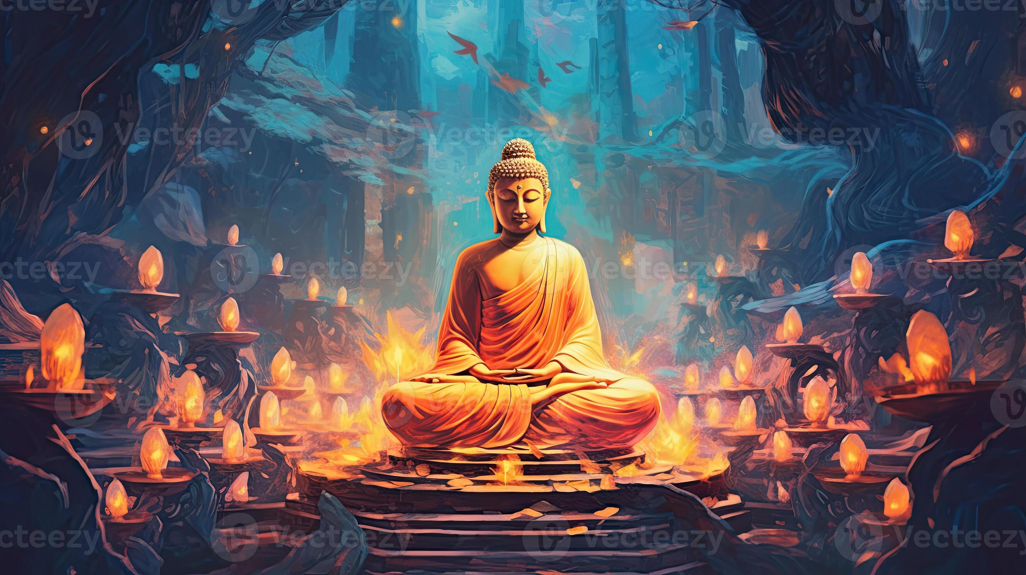 Buddha delivering teachings, Makha Bucha Day. Generative Ai 30402128 ... Buddha delivering teachings, Makha Bucha Day. Generative Ai 30402128 ...