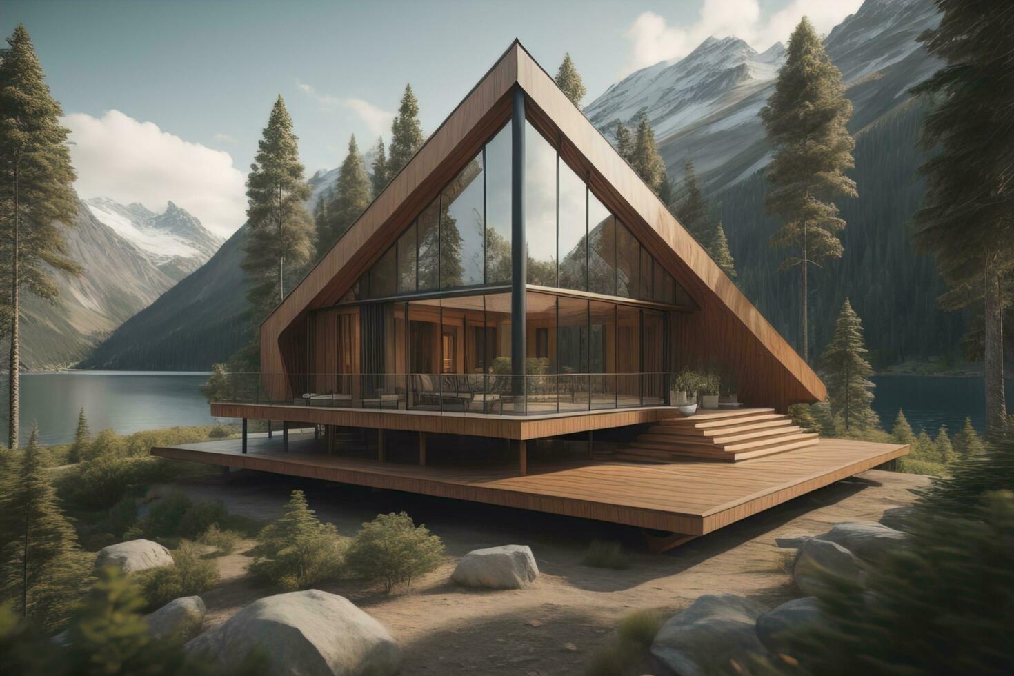 modern cozy chalet with pool and parking for sale or rent. Luxury house ...