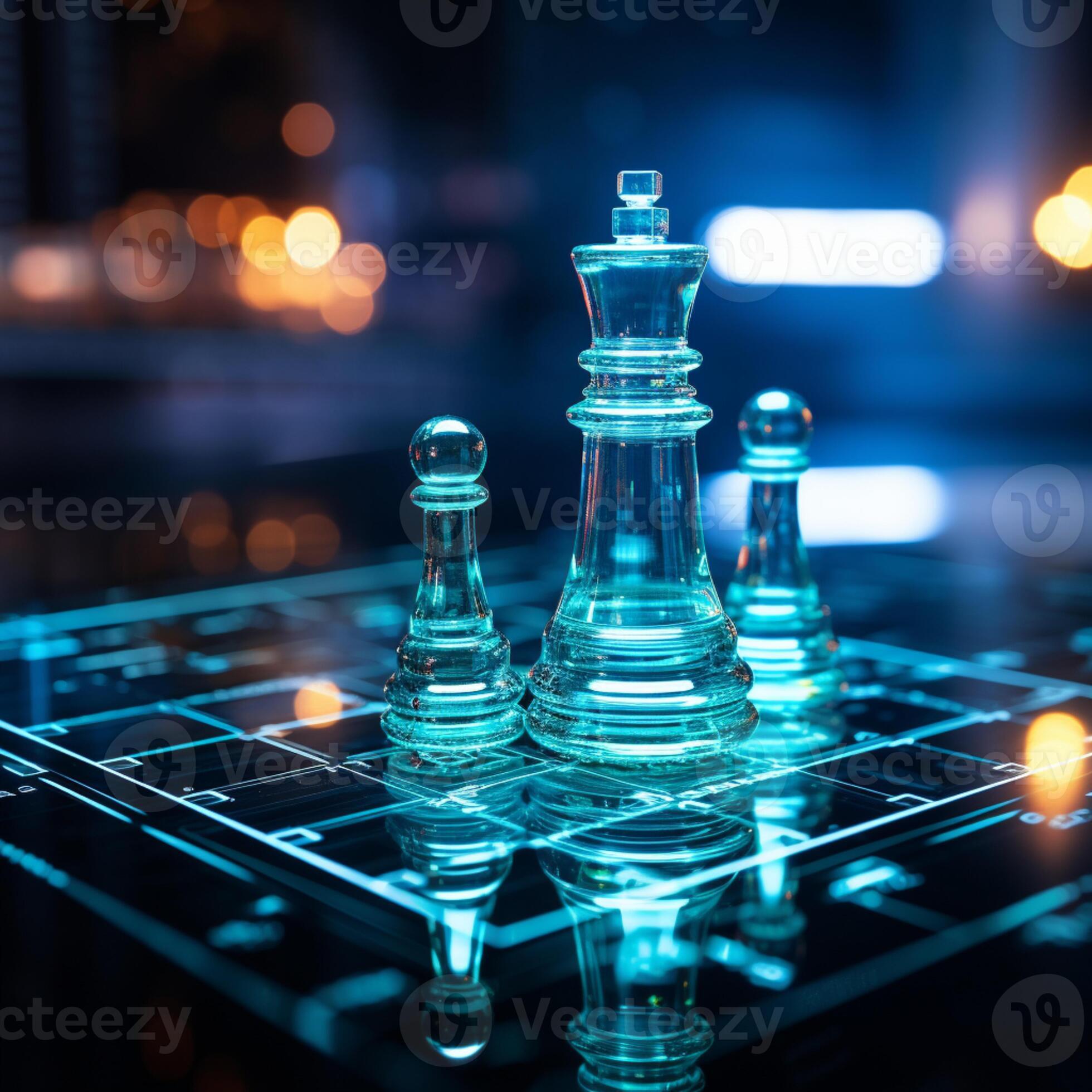 Close-up of a game of chess technology design display Business ...