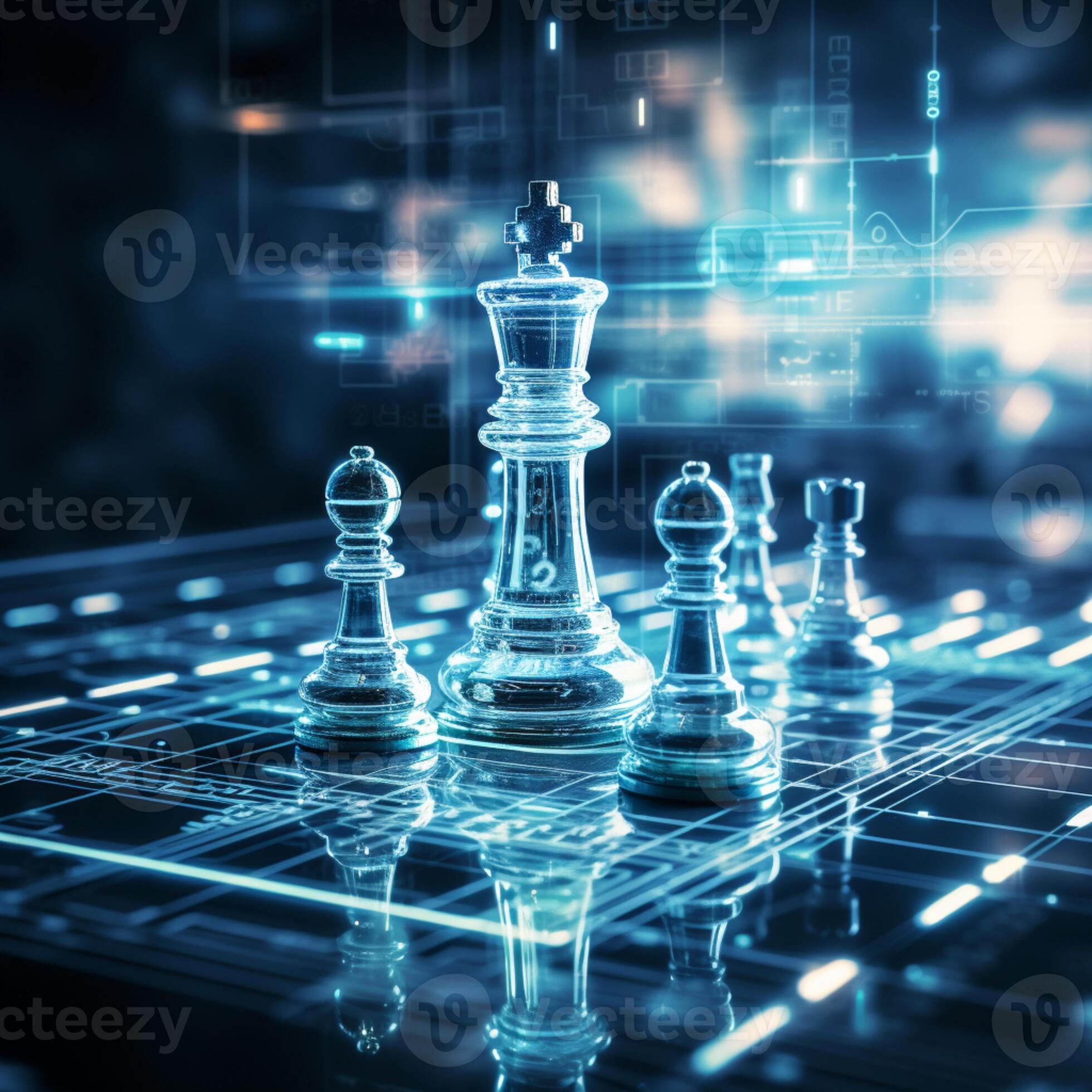 Close-up of a game of chess technology design display Business ...