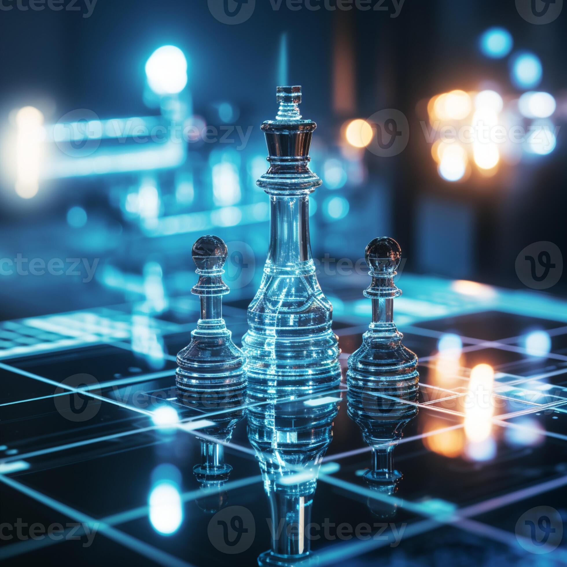 Close-up of a game of chess technology design display Business ...
