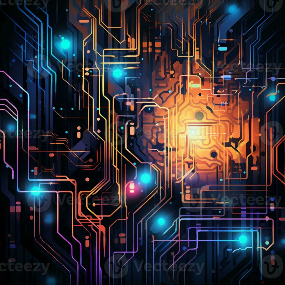 Abstract Background Circuit Board Pattern Technology Digital Concept