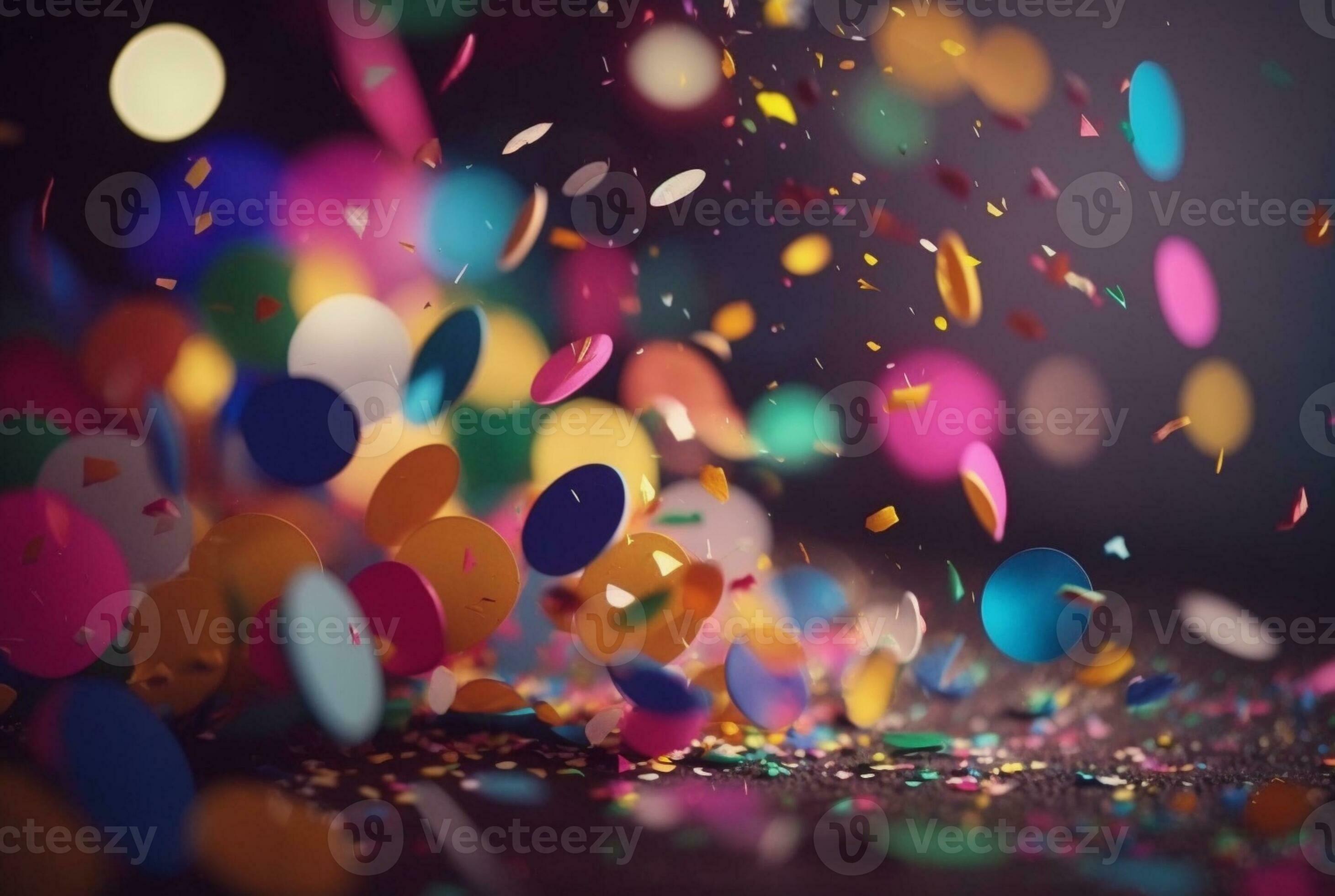Colorful confetti in front of colorful background with Bokeh. Generative AI 30452844 Stock Photo ...