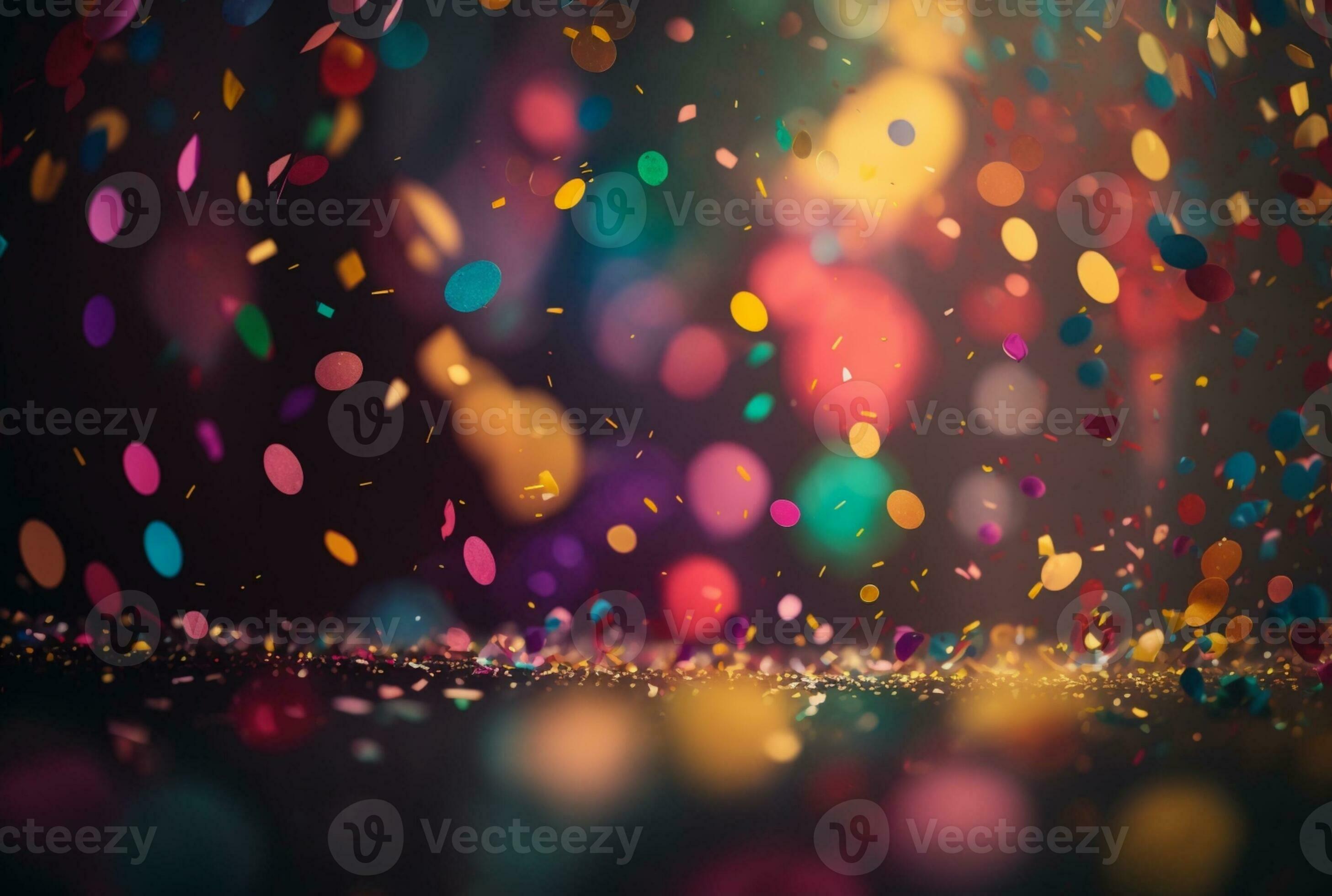 Colorful confetti in front of colorful background with Bokeh. Generative AI 30452849 Stock Photo ...
