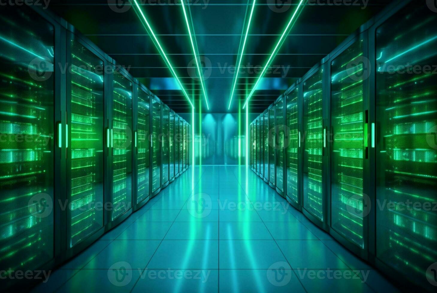 data center computer racks in network security services. generative ai ...