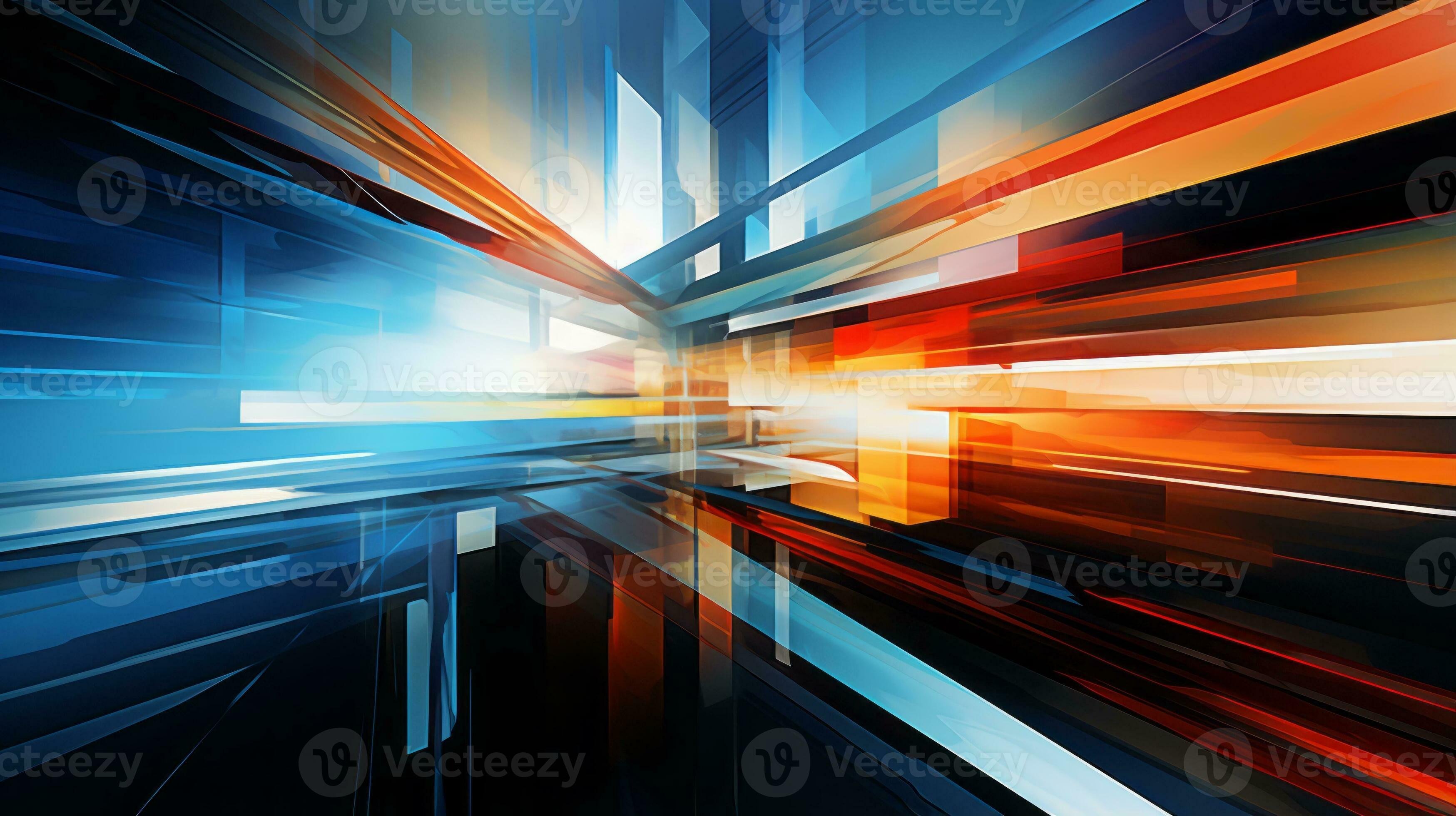 Abstract blue and orange lines. Generative AI 30462132 Stock Photo at ...