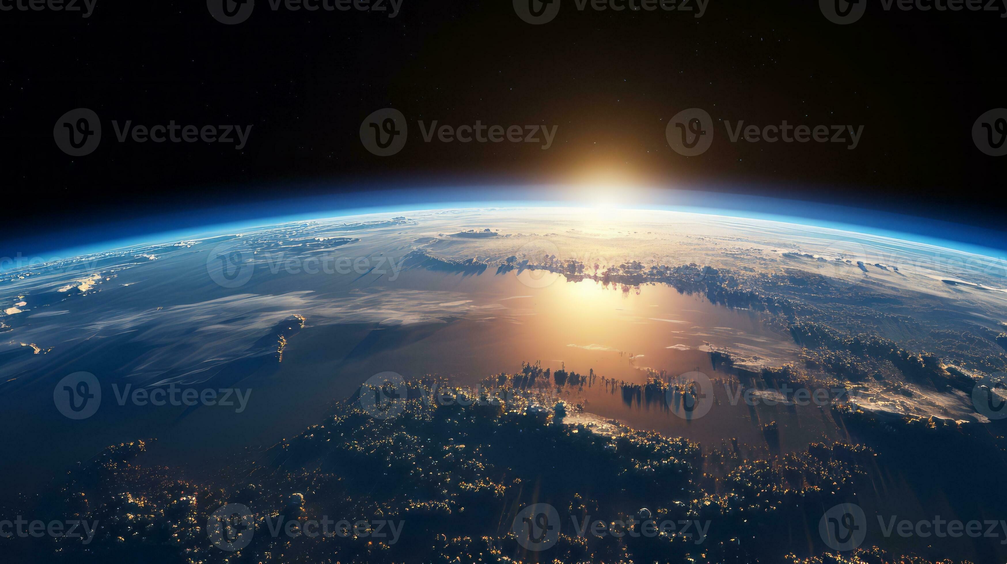 The earth at sunset as seen from space. Generative AI 30463104 Stock Photo at Vecteezy