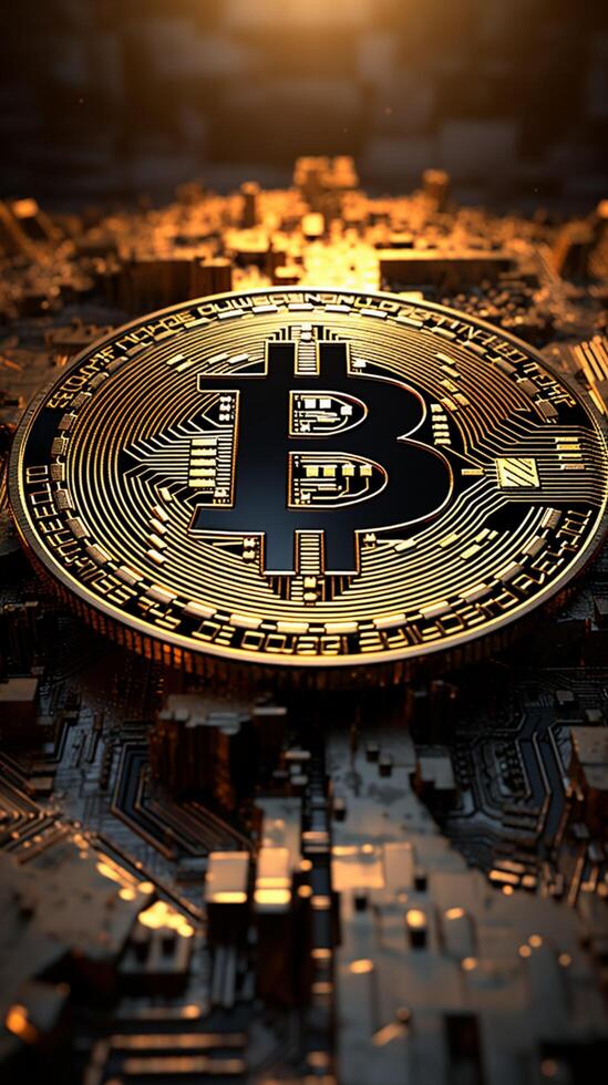 Virtual environment reveals a damaged Bitcoin coin, symbolizing the ... Virtual environment reveals a damaged Bitcoin coin, symbolizing the ...