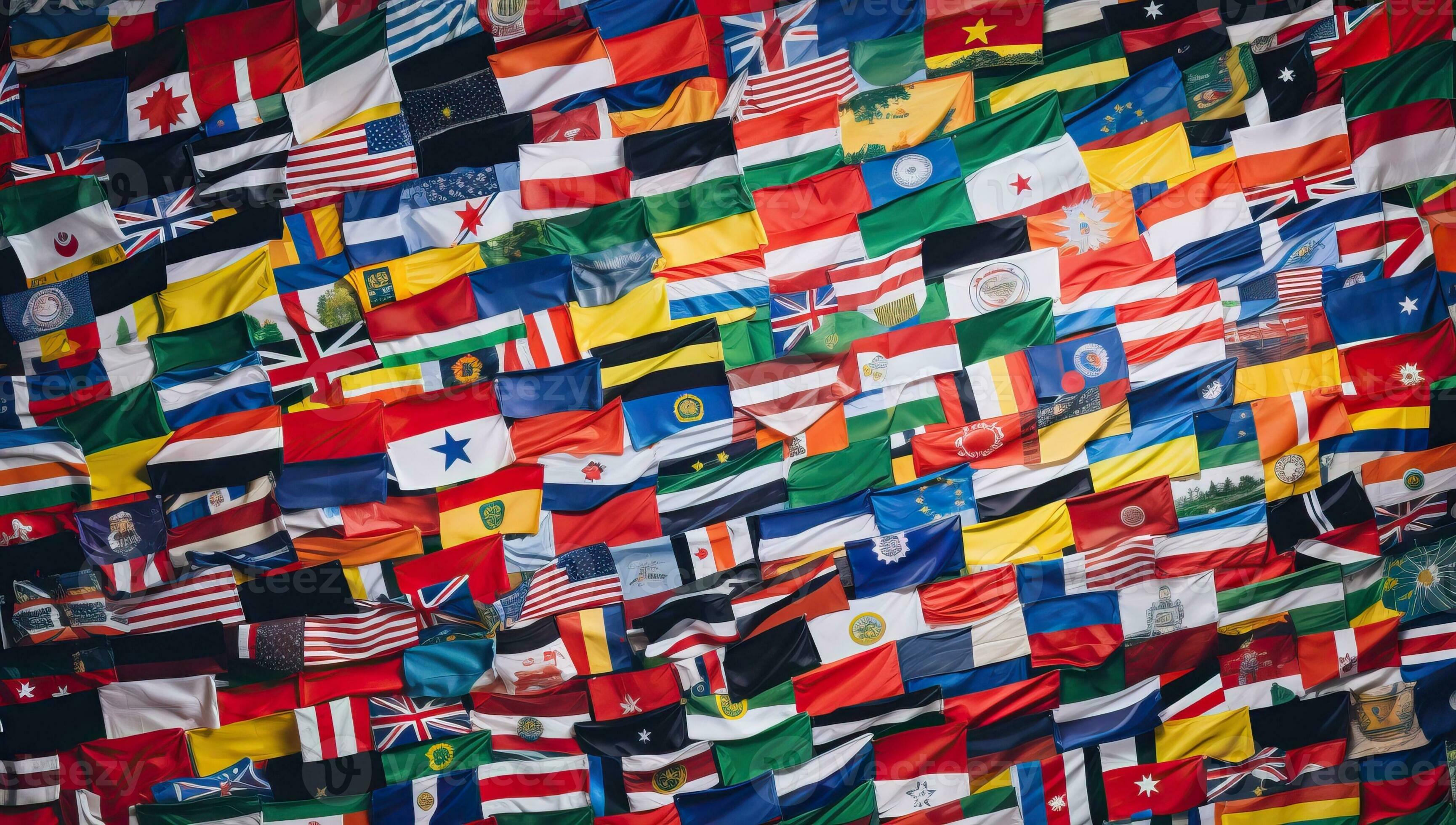 Background of many different flags. The concept of the international community. AI Generated ...