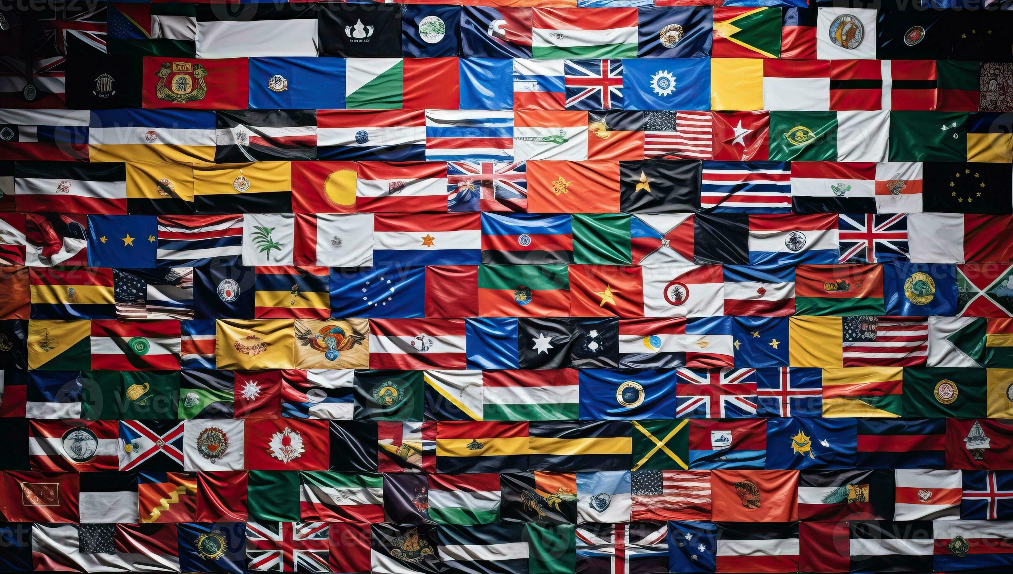 Colorful flags of the world. Background from many flags of the world. AI Generated. 30470821 ...