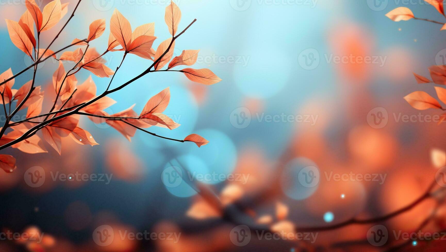 Branch of tree with autumn leaves on bokeh background. AI Generated. 30472780 Stock Photo at ...
