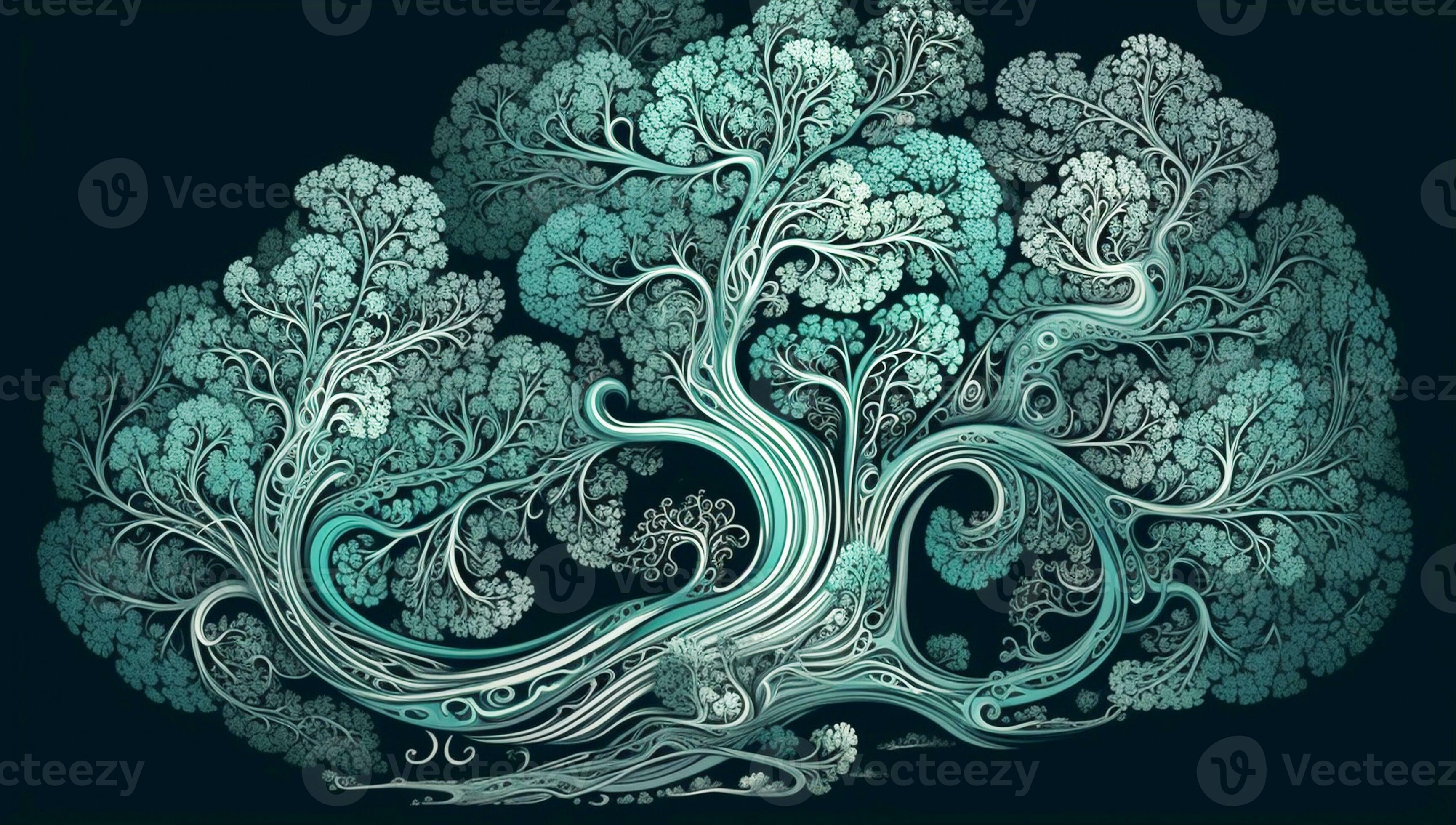 Illustration of trees with abstract pattern - Generative AI 30478933 ...