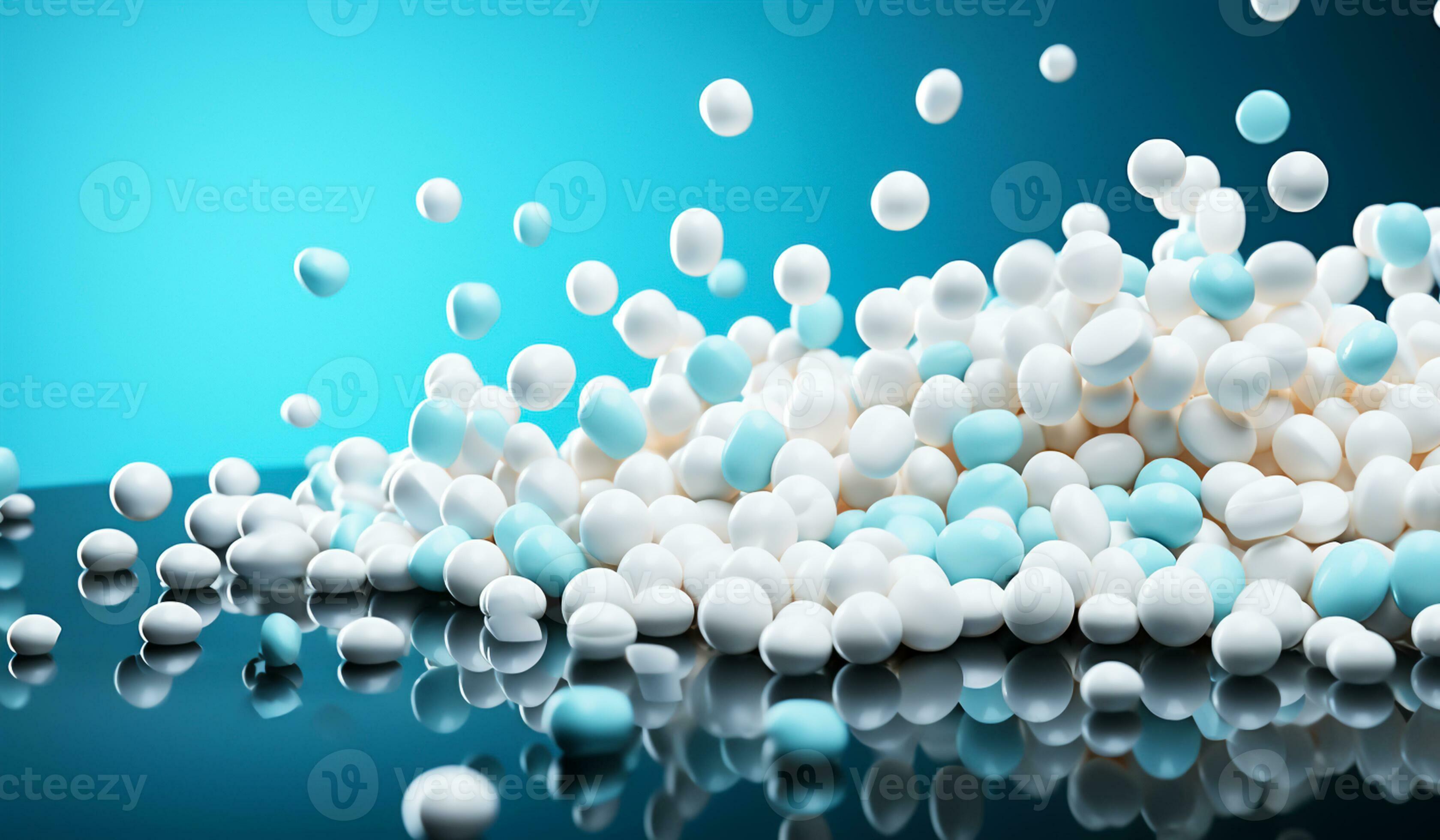 Background with floating pills. AI generated 30479835 Stock Photo at Vecteezy