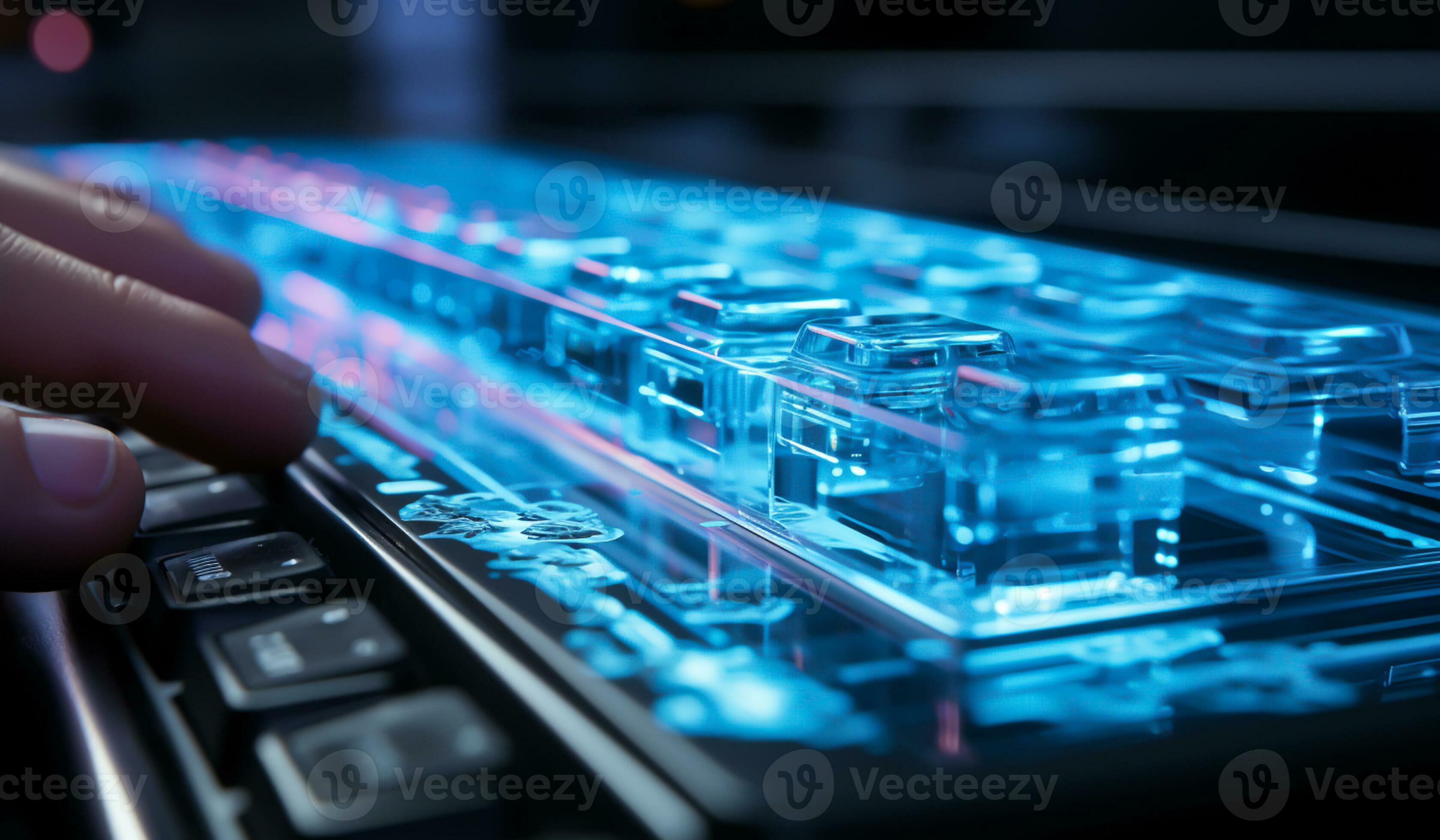 Colorful and transparent computer keyboard. AI generated 30479853 Stock ...