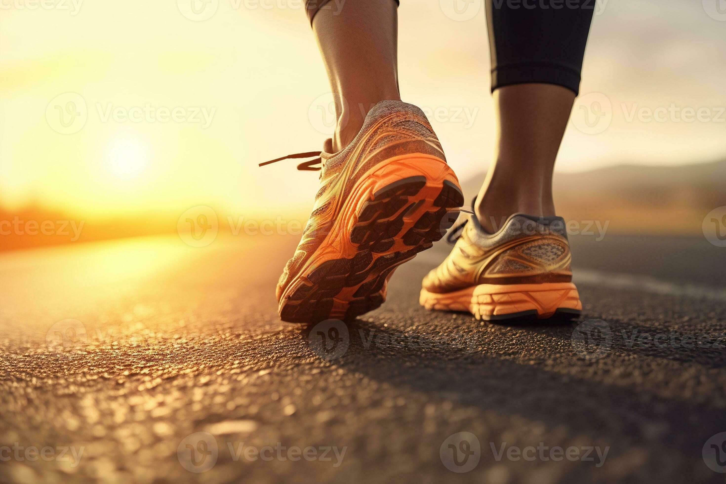 Runner athlete running at sunrise. fitness jogging workout wellness concept. AI Generated ...