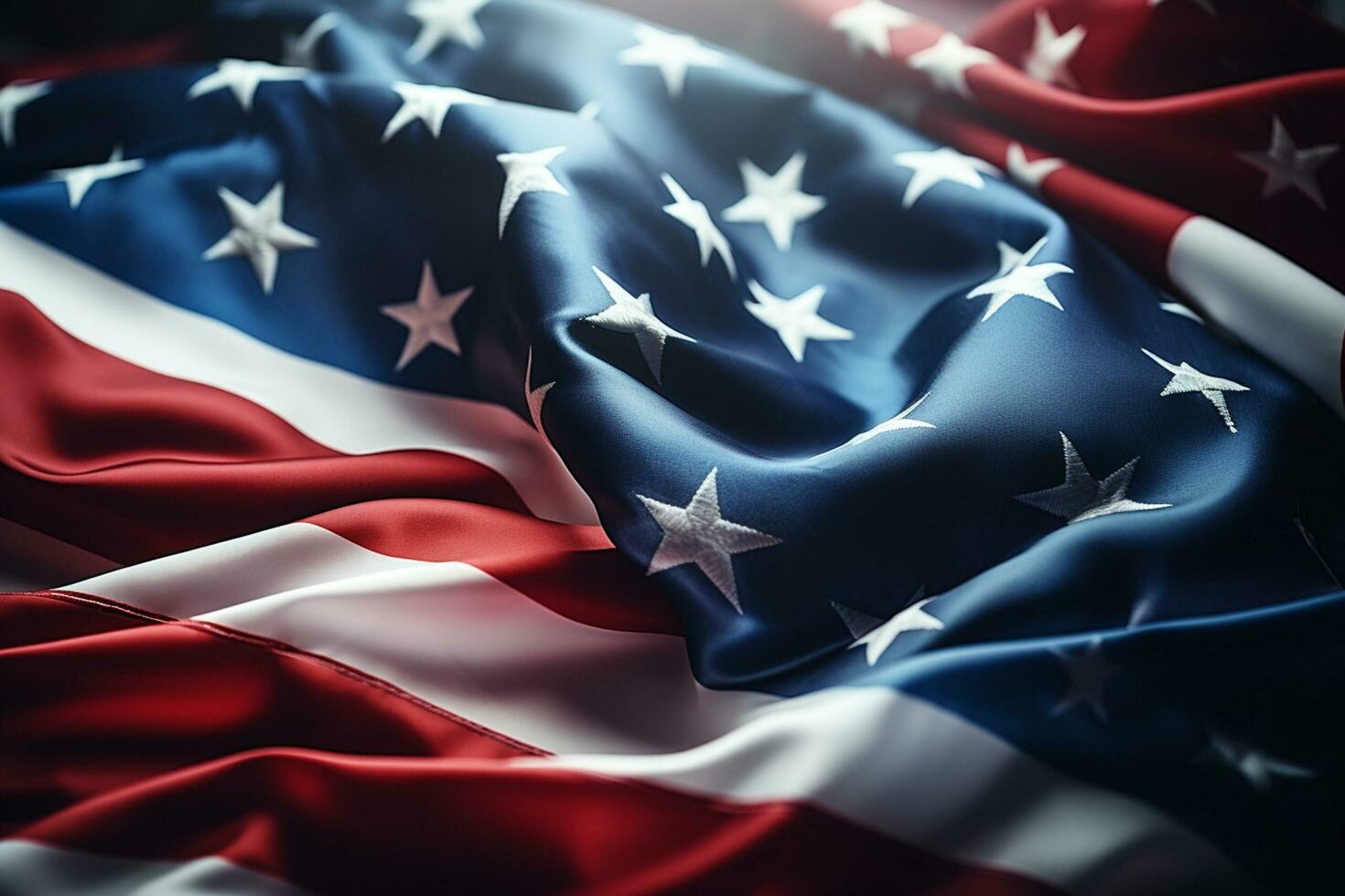American flag background. Close up of United States of America flag. Ai ...