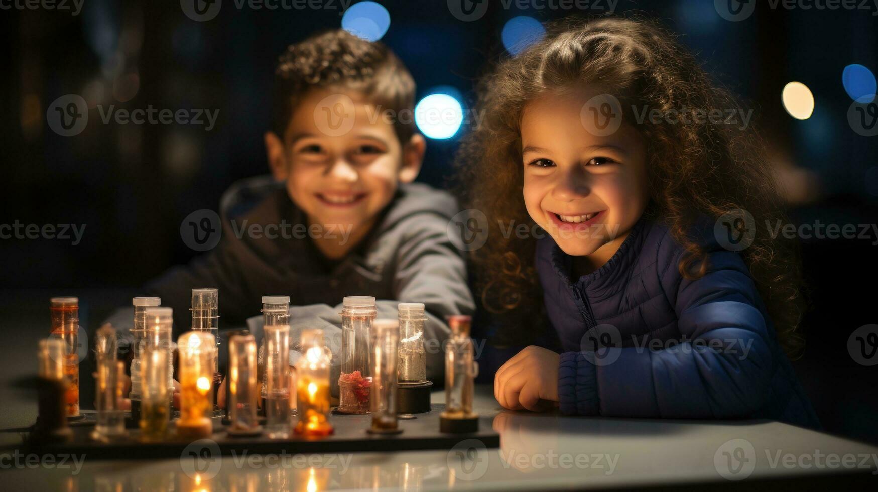 Little children students conducting scientific experiments. Generative ... Little children students conducting scientific experiments. Generative ...