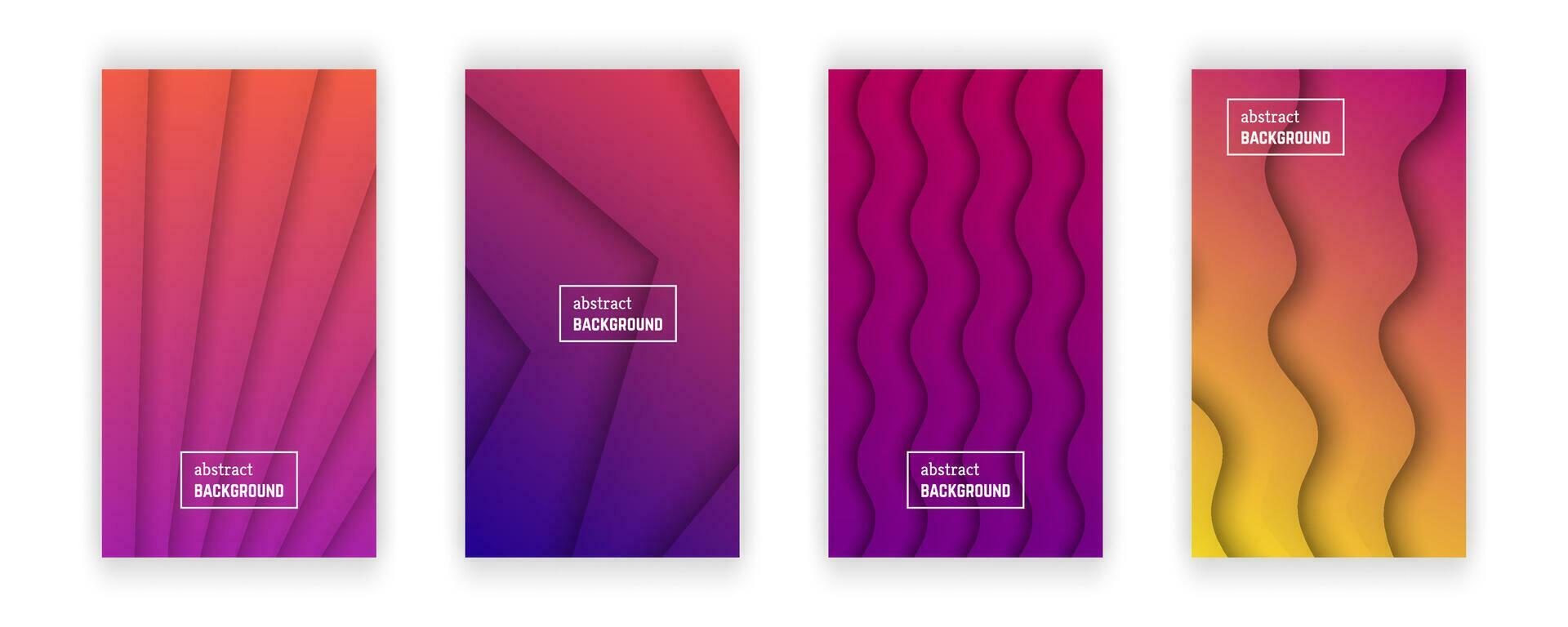 Abstract Minimal Gradient Geometric Background Set Of Four Wave Layer
