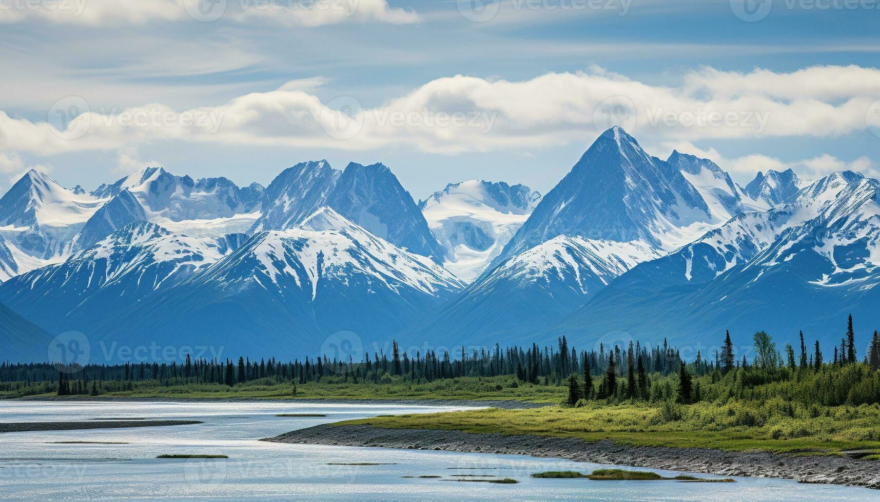 Alaska mountain range wilderness nature landscape snowy mountains ...