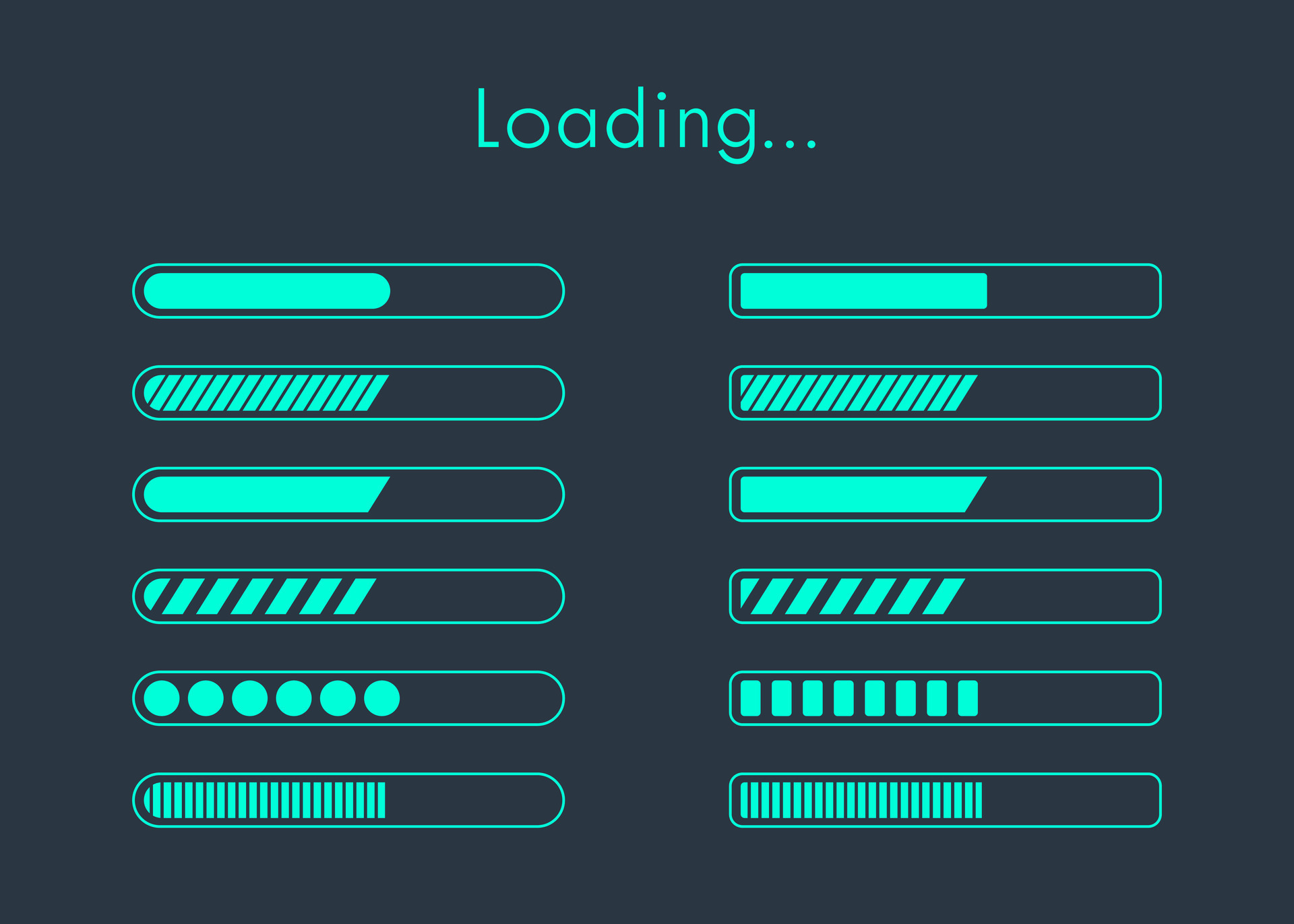 Progress Download Loading Bar Collection User Interface Element Vector ...