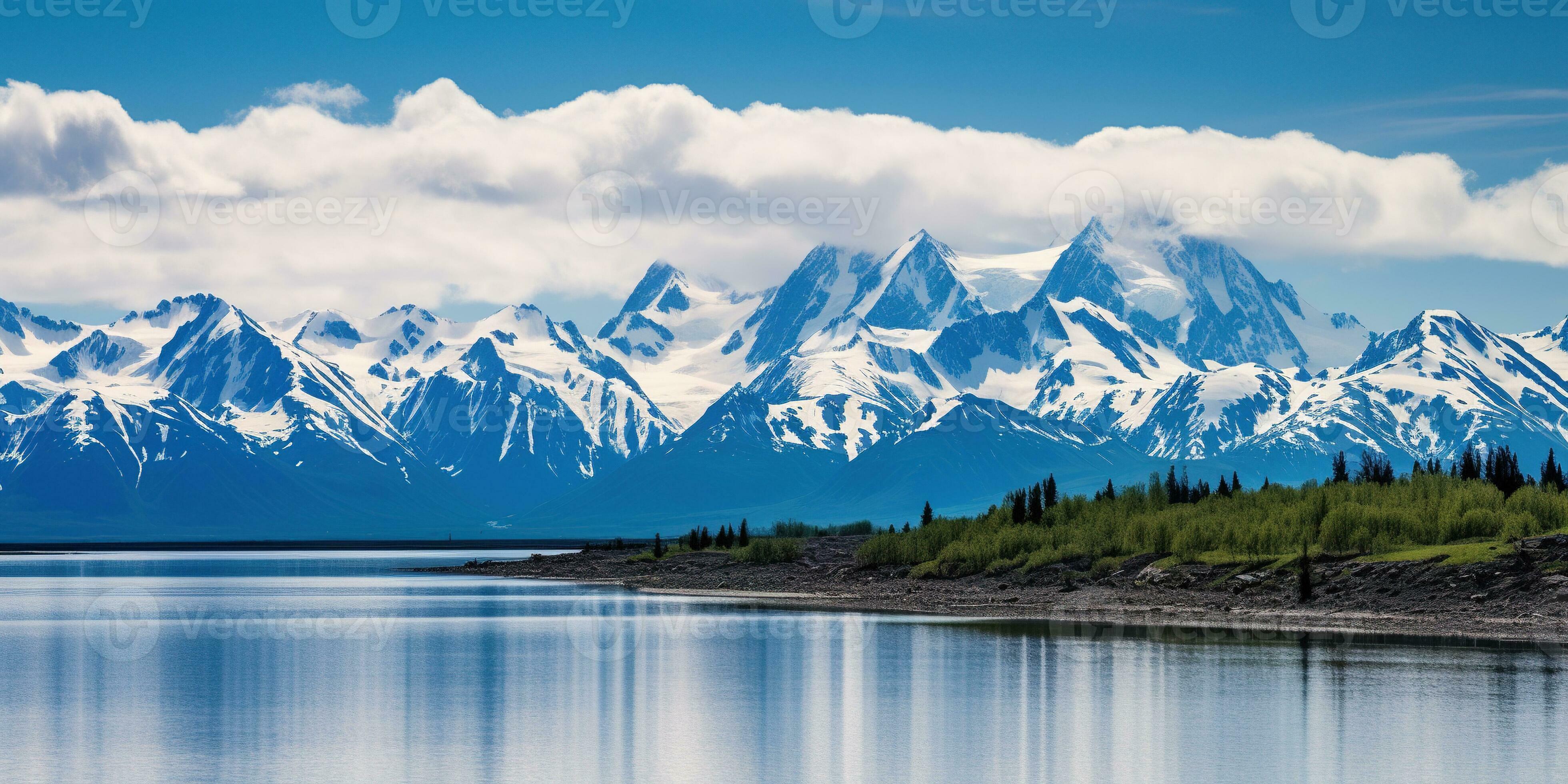 Alaska mountain range wilderness nature landscape snowy mountains ...