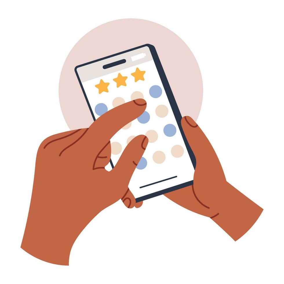 hands holding phone. Scrolling smartphone, app mail, application photo. cellphone camera. Flat ...