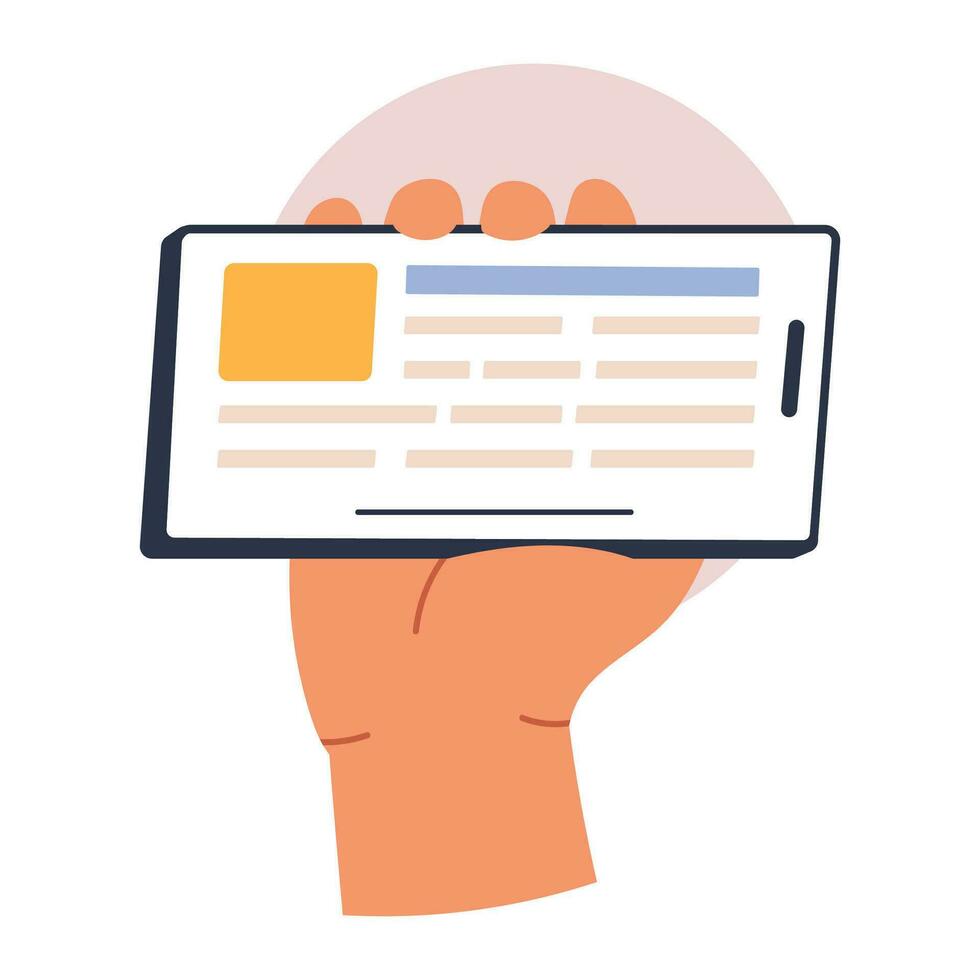 hands holding phone. Scrolling smartphone, app mail, application photo. cellphone camera. Flat ...