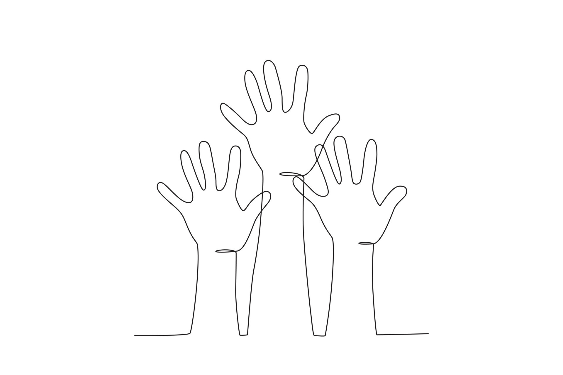 Human Hands Raised Up 30522128 Vector Art At Vecteezy