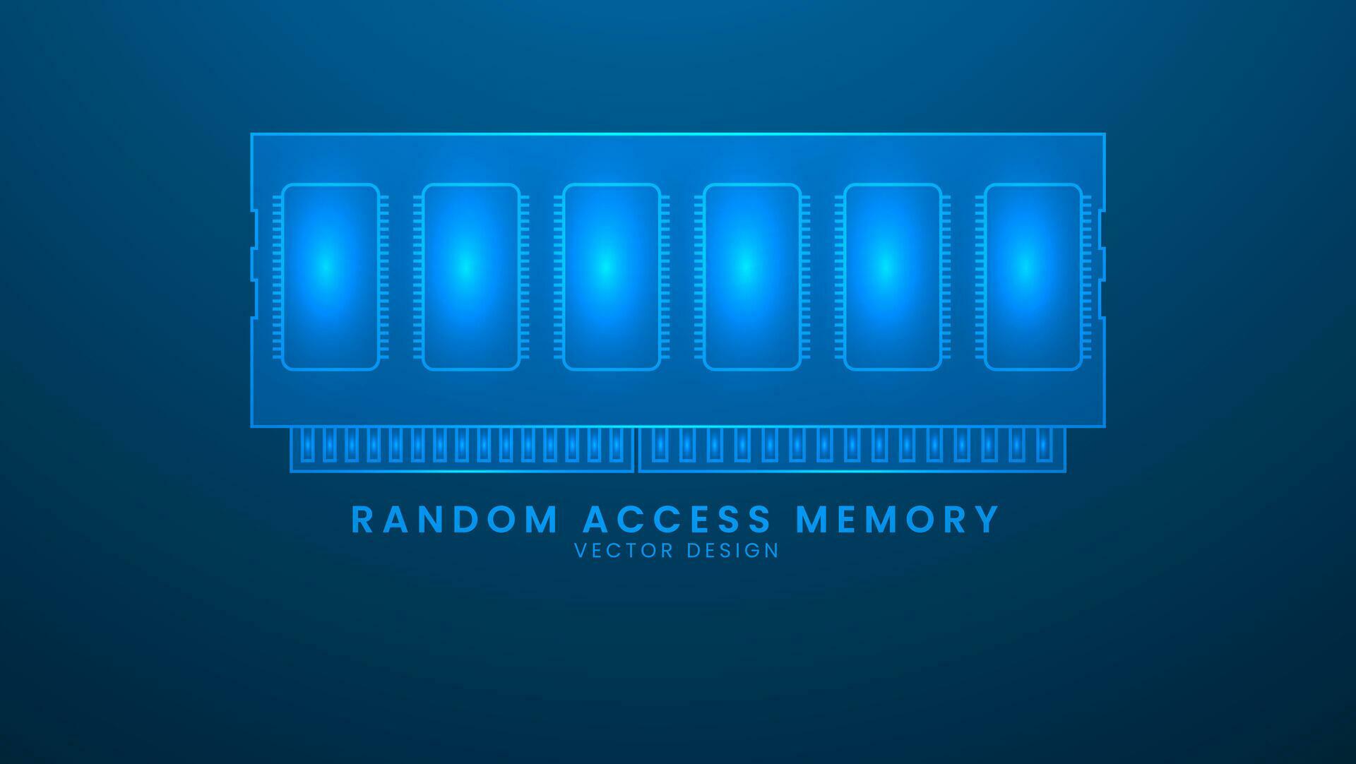 Random Access Memory Computer Hardware Ram Vector Illustration With