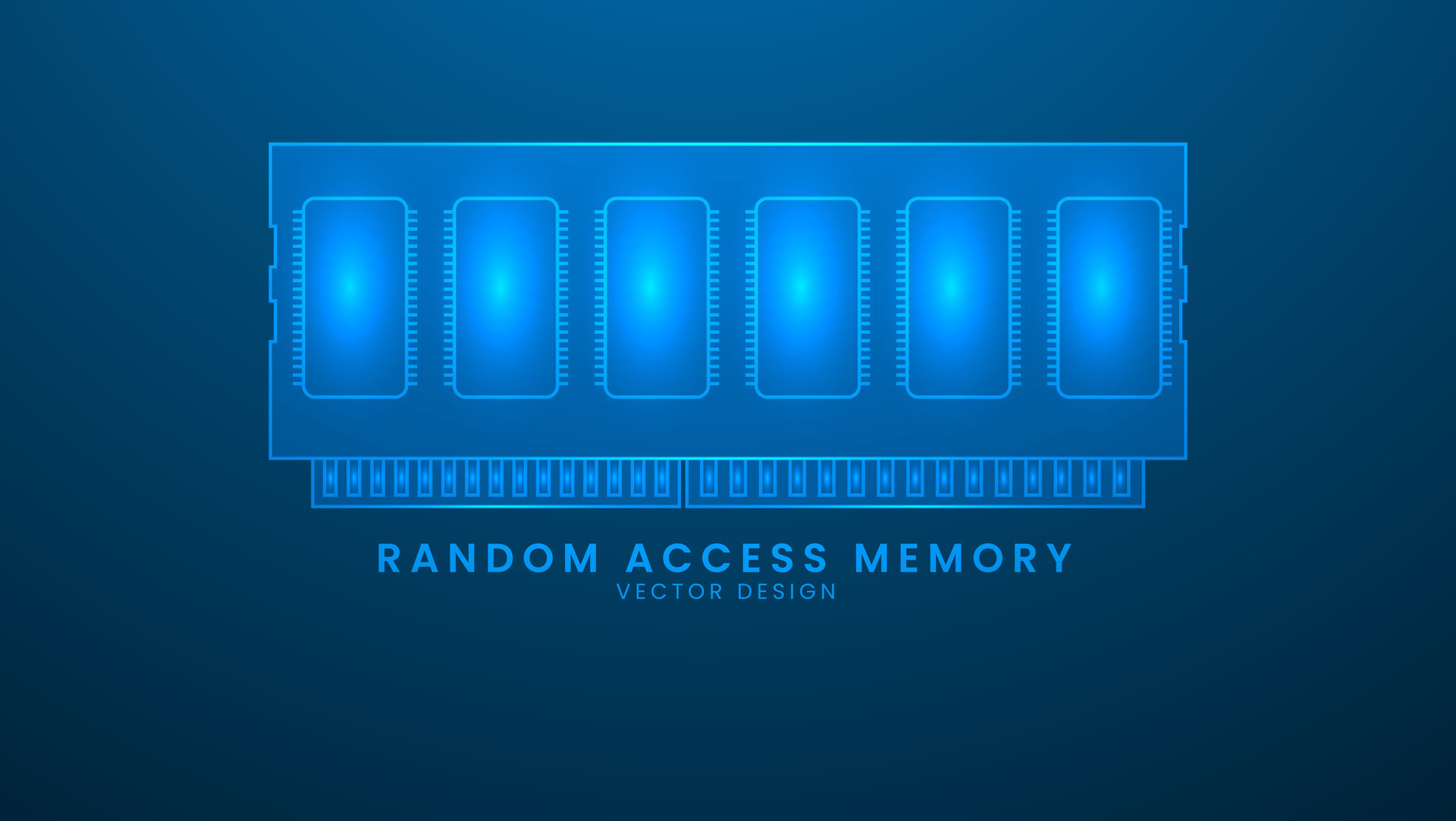 Random Access Memory Computer Hardware Ram Vector Illustration With