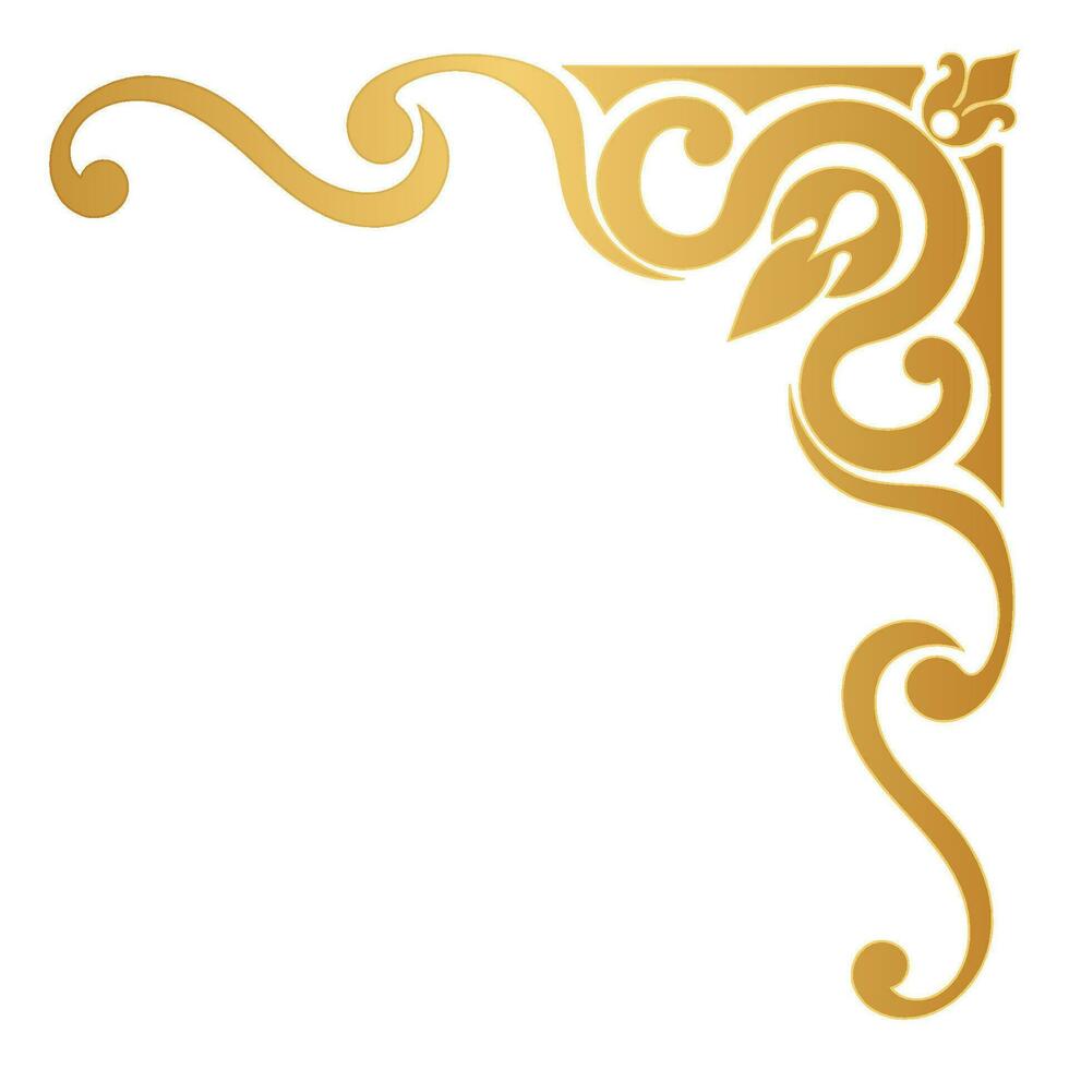 Fancy Gold Corner Borders Gold Corner Clip Art At Clker.com Vector