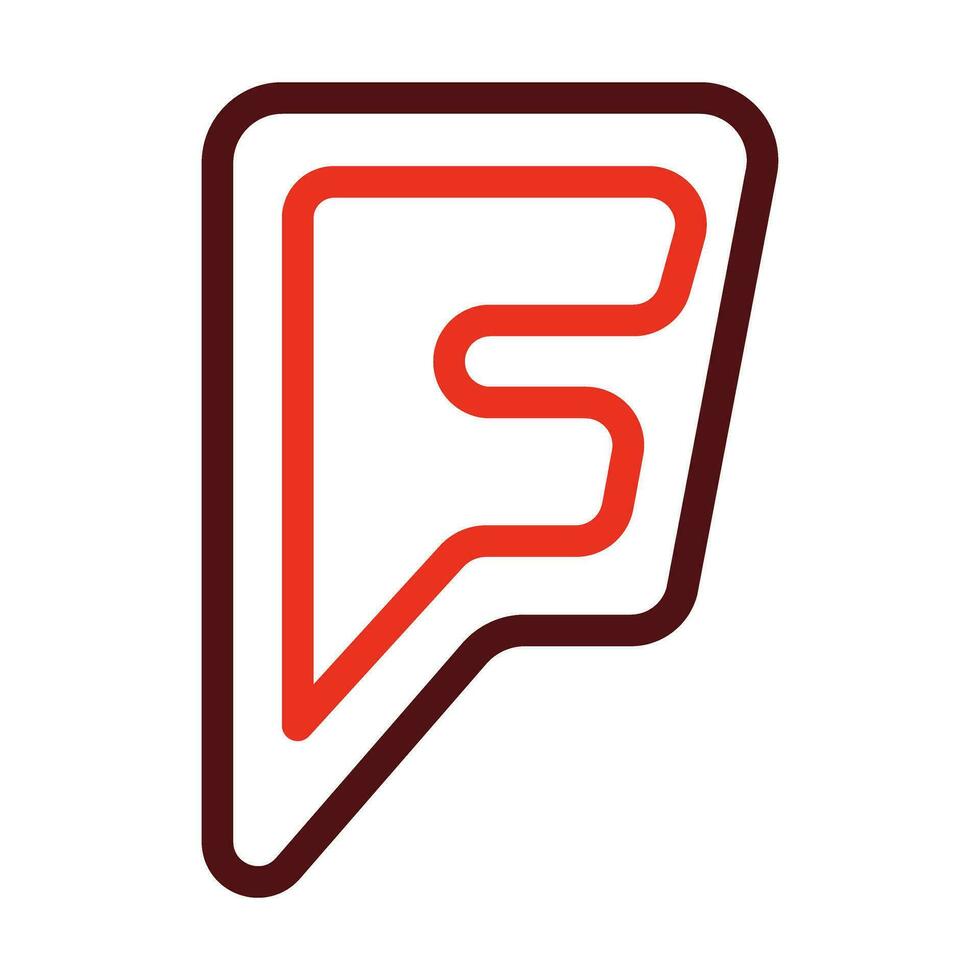 Foursquare Vector Thick Line Two Color Icons For Personal And ...