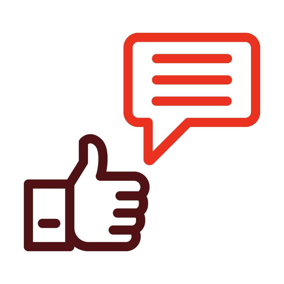 Positive Comment Vector Thick Line Two Color Icons For Personal And ...